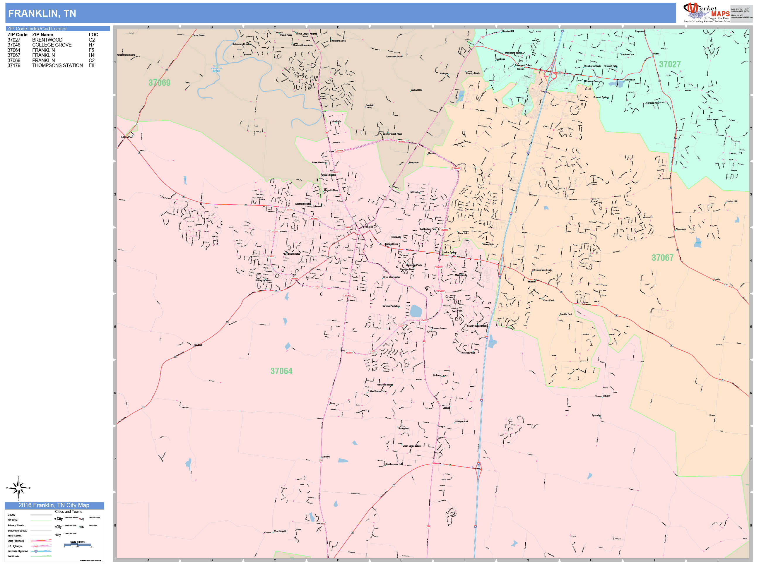 Franklin Tennessee Map