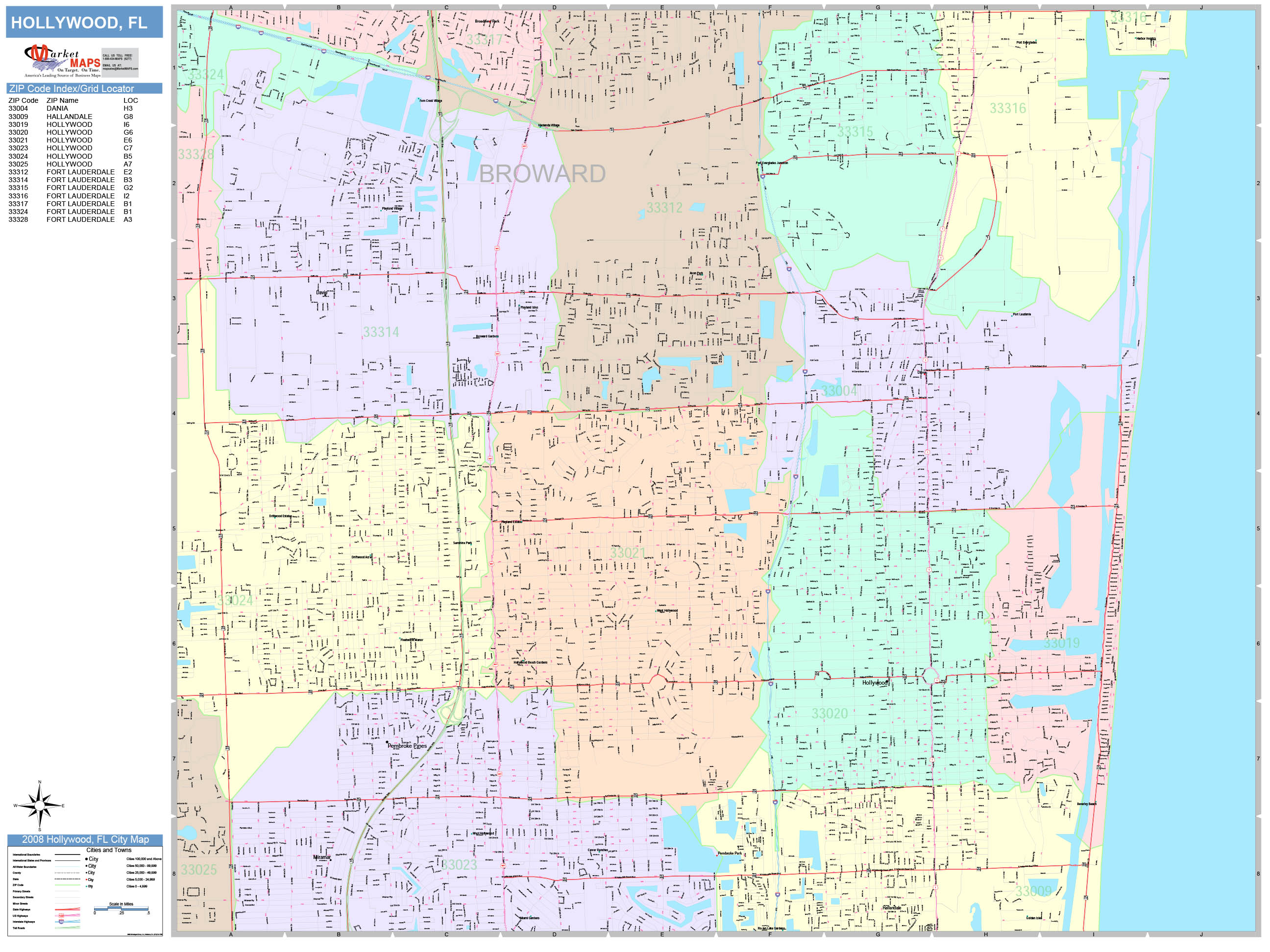 Map Of Southern Florida Hollywood