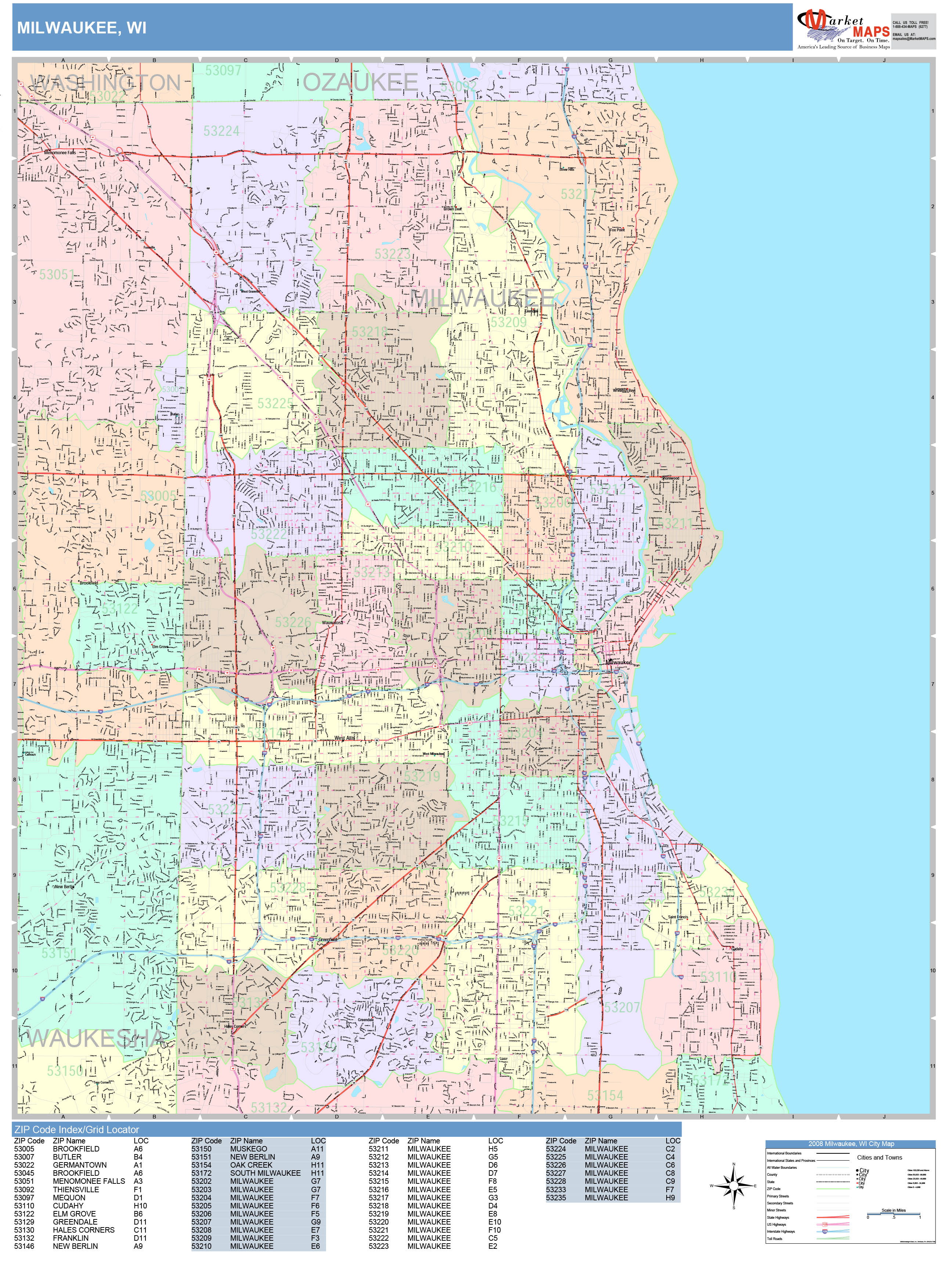 Milwaukee Wisconsin Wall Map Color Cast Style By MarketMAPS milwaukee-wisconsin-wall-map-color-cast-style-by-marketmaps