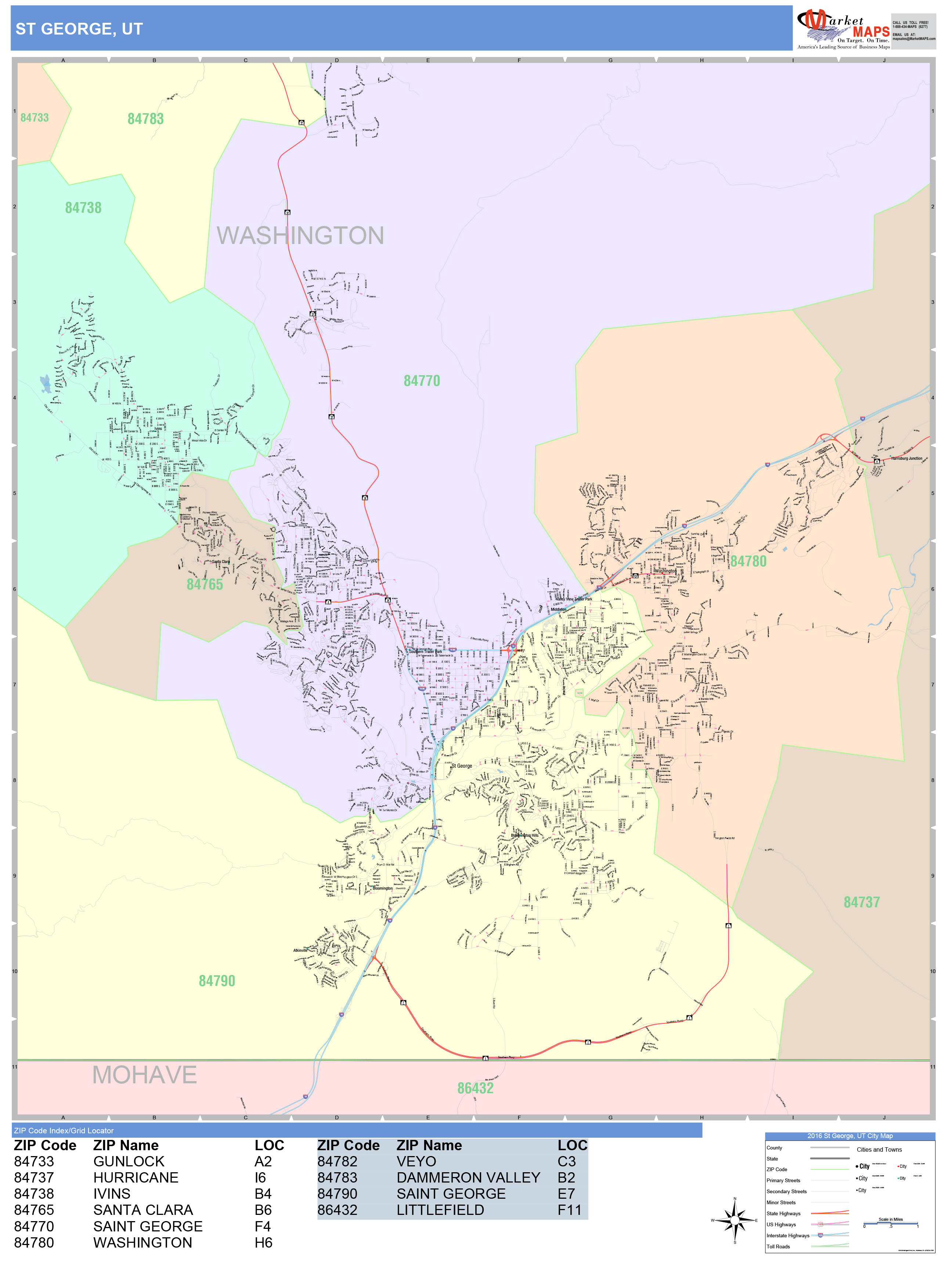 St George Utah Map Usa - United States Map
