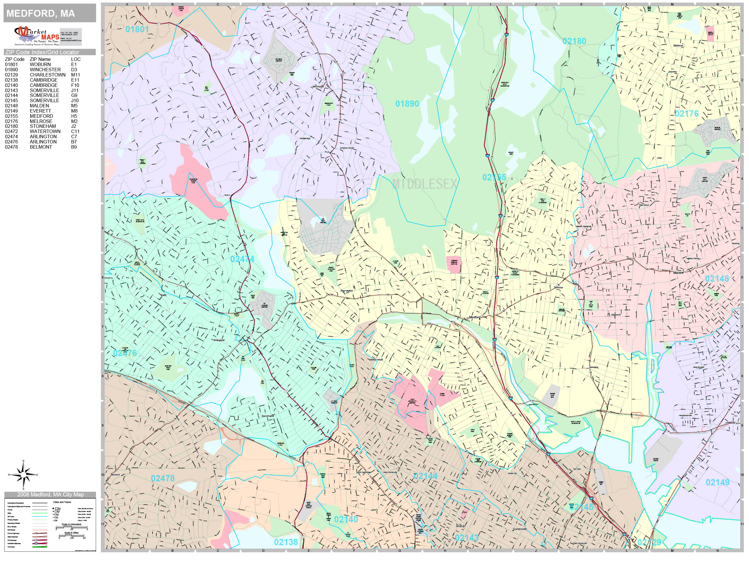 Medford Massachusetts Wall Map Premium Style By MarketMAPS medford-massachusetts-wall-map-premium-style-by-marketmaps