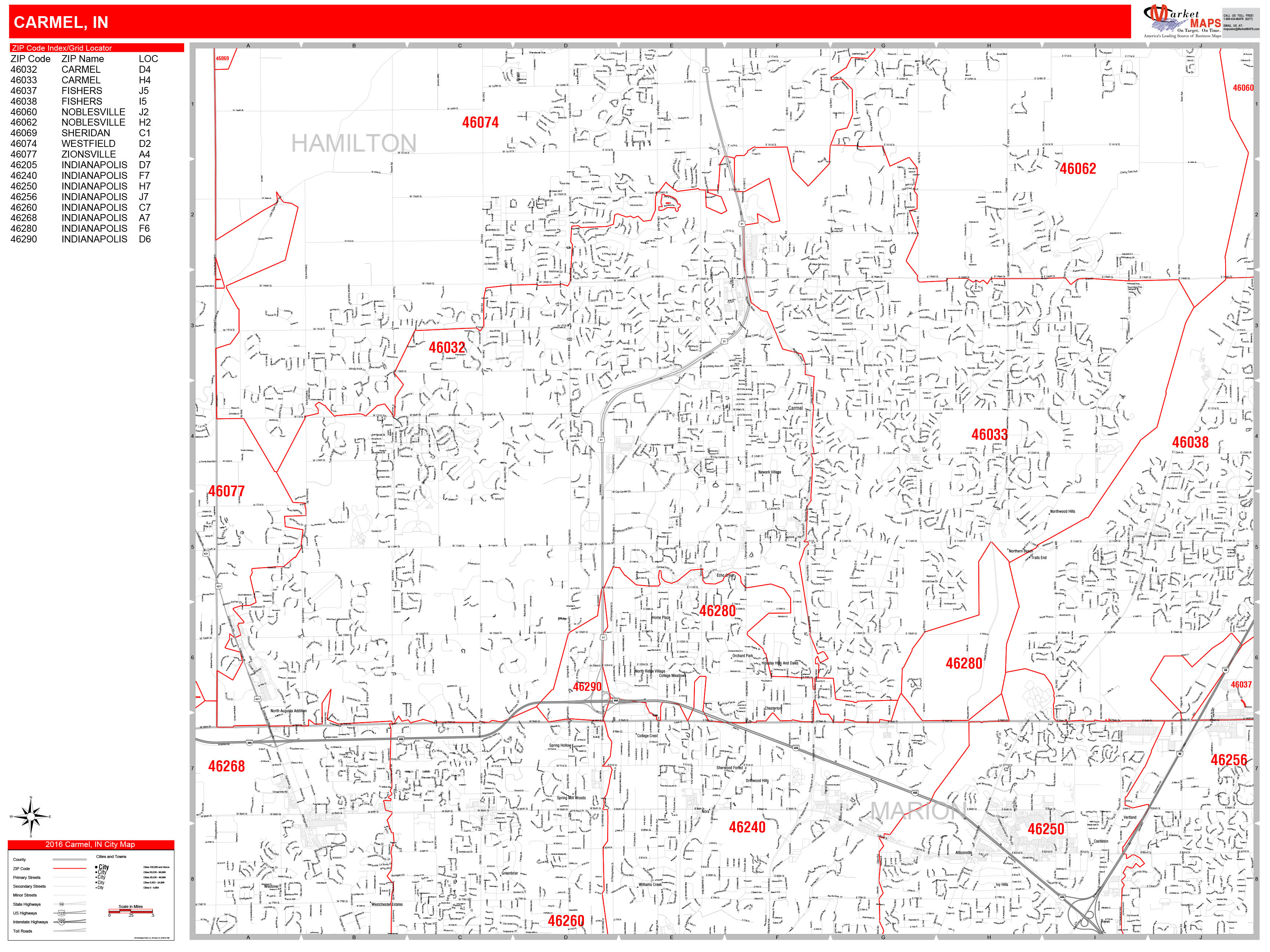 Carmel Indiana Zip Code Wall Map Red Line Style By MarketMAPS Carmel Indiana Zip Code Wall Map Red Line Style By MarketMAPS