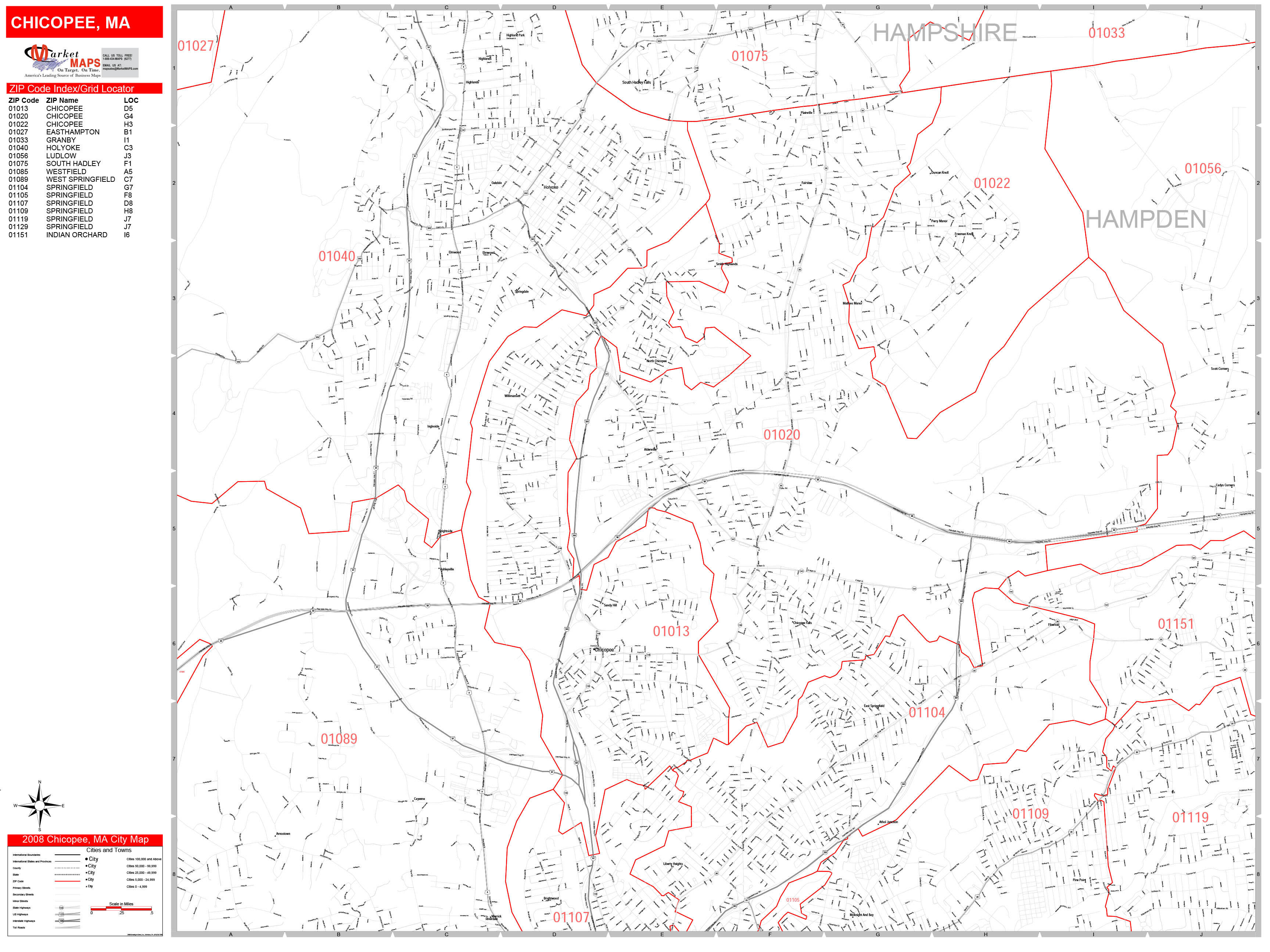 Chicopee Ma Zip Code Map - Map