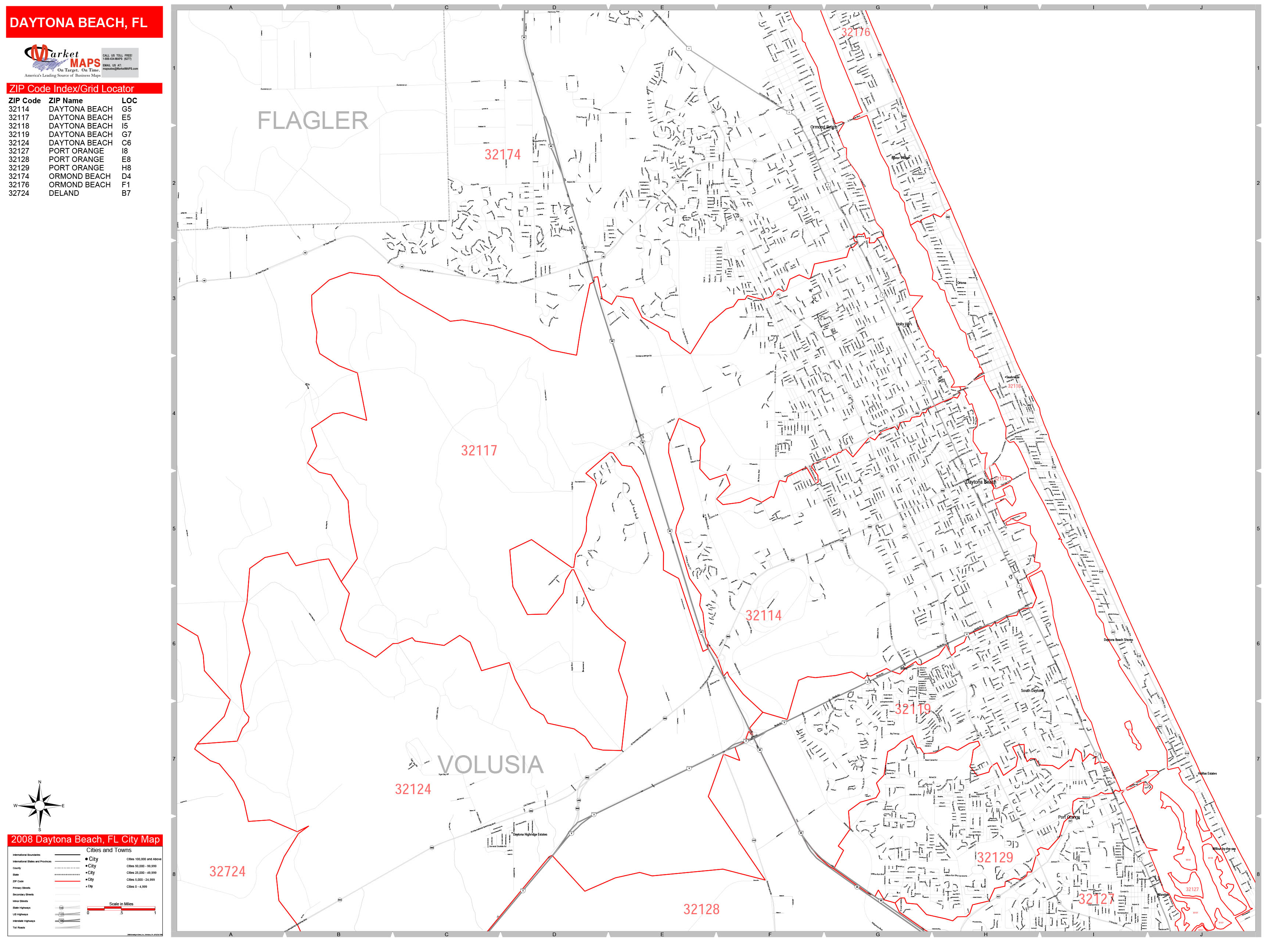 Daytona Beach Zip Code Map - United States Map