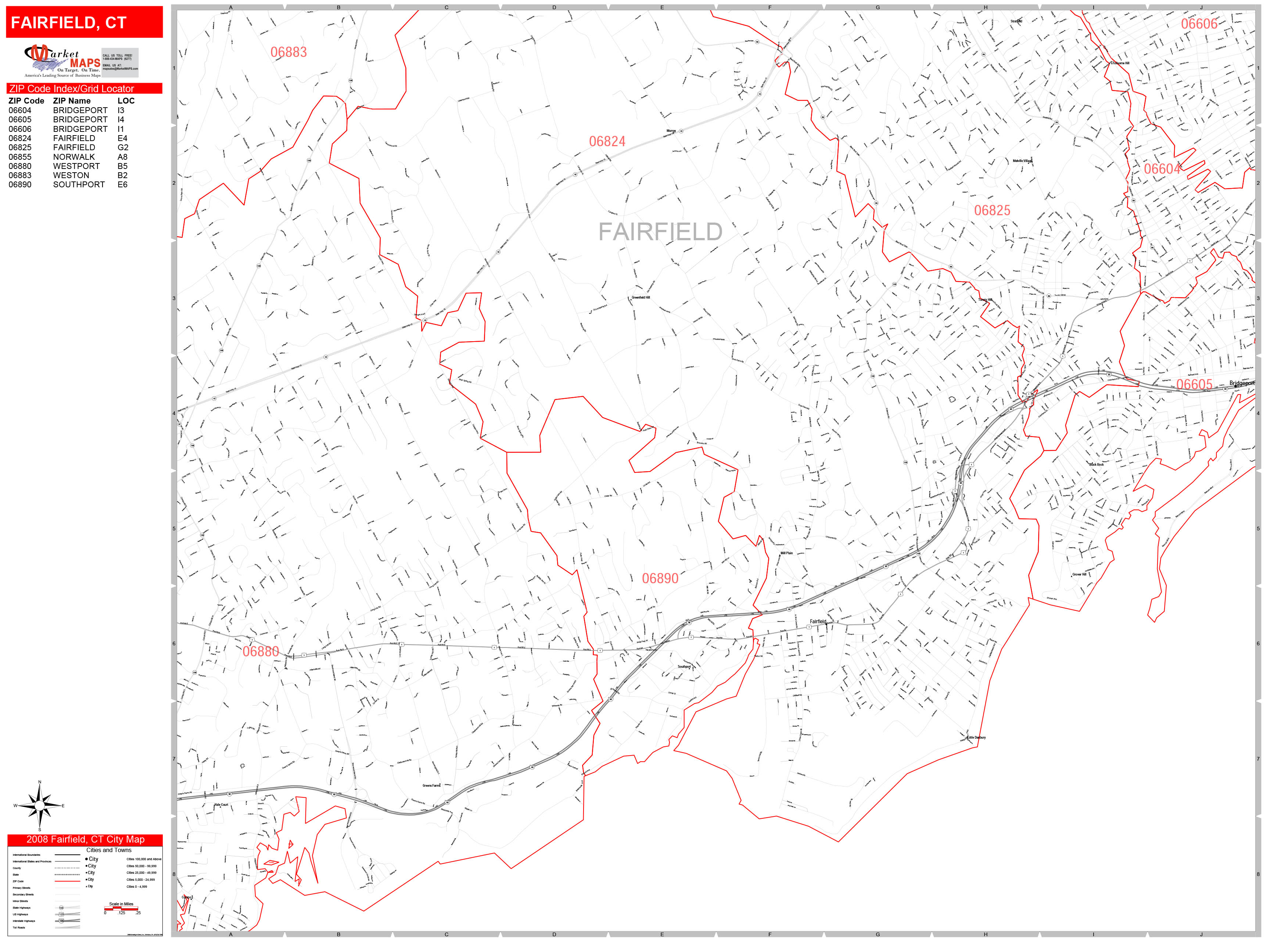 Fairfield Ct Zip Code Map - Map