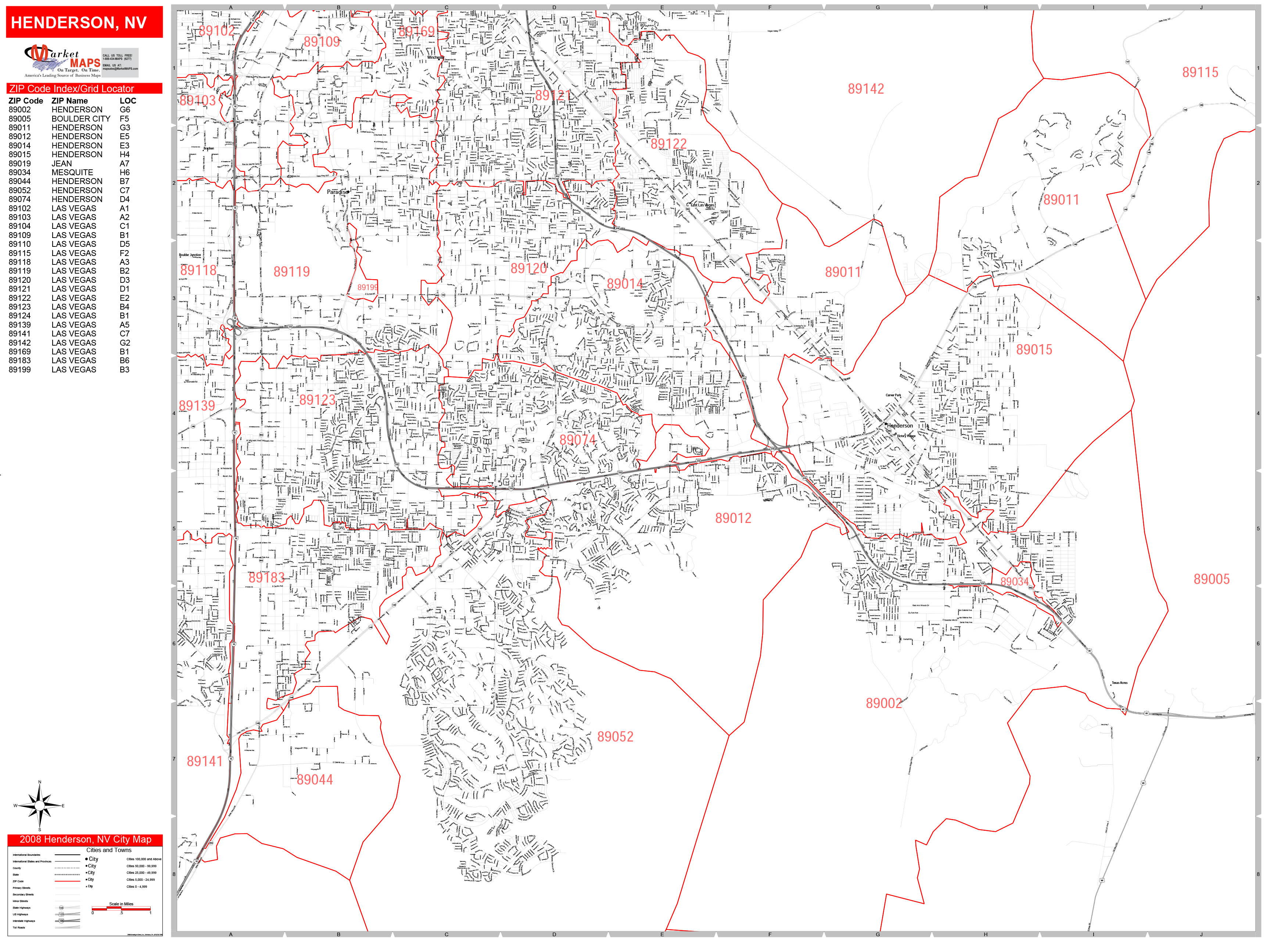 Henderson Nevada Zip Code Wall Map Red Line Style By MarketMAPS Henderson Nevada Zip Code Wall Map Red Line Style By MarketMAPS