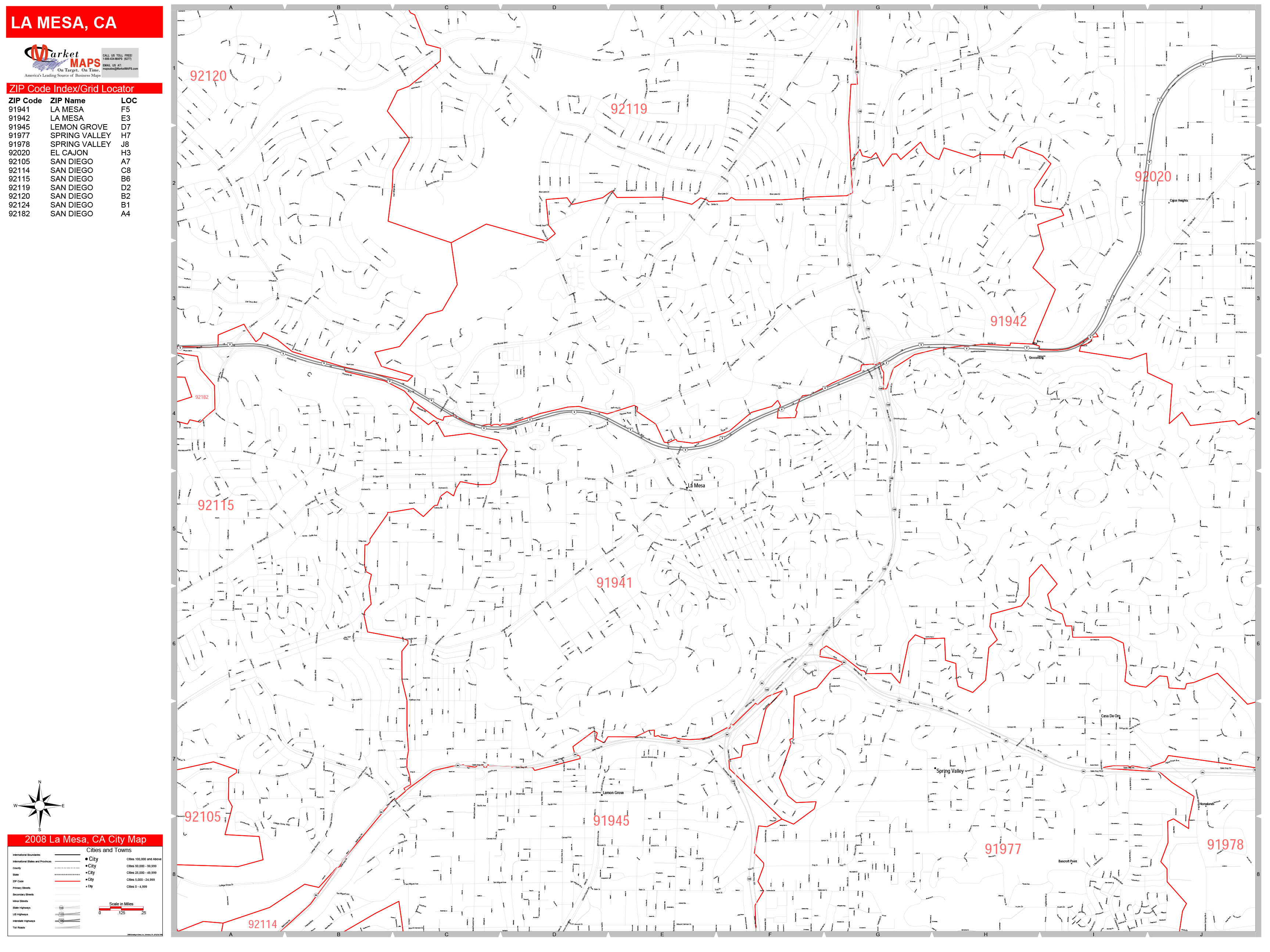 La Mesa California Zip Code Wall Map Red Line Style By MarketMAPS la-mesa-california-zip-code-wall-map-red-line-style-by-marketmaps