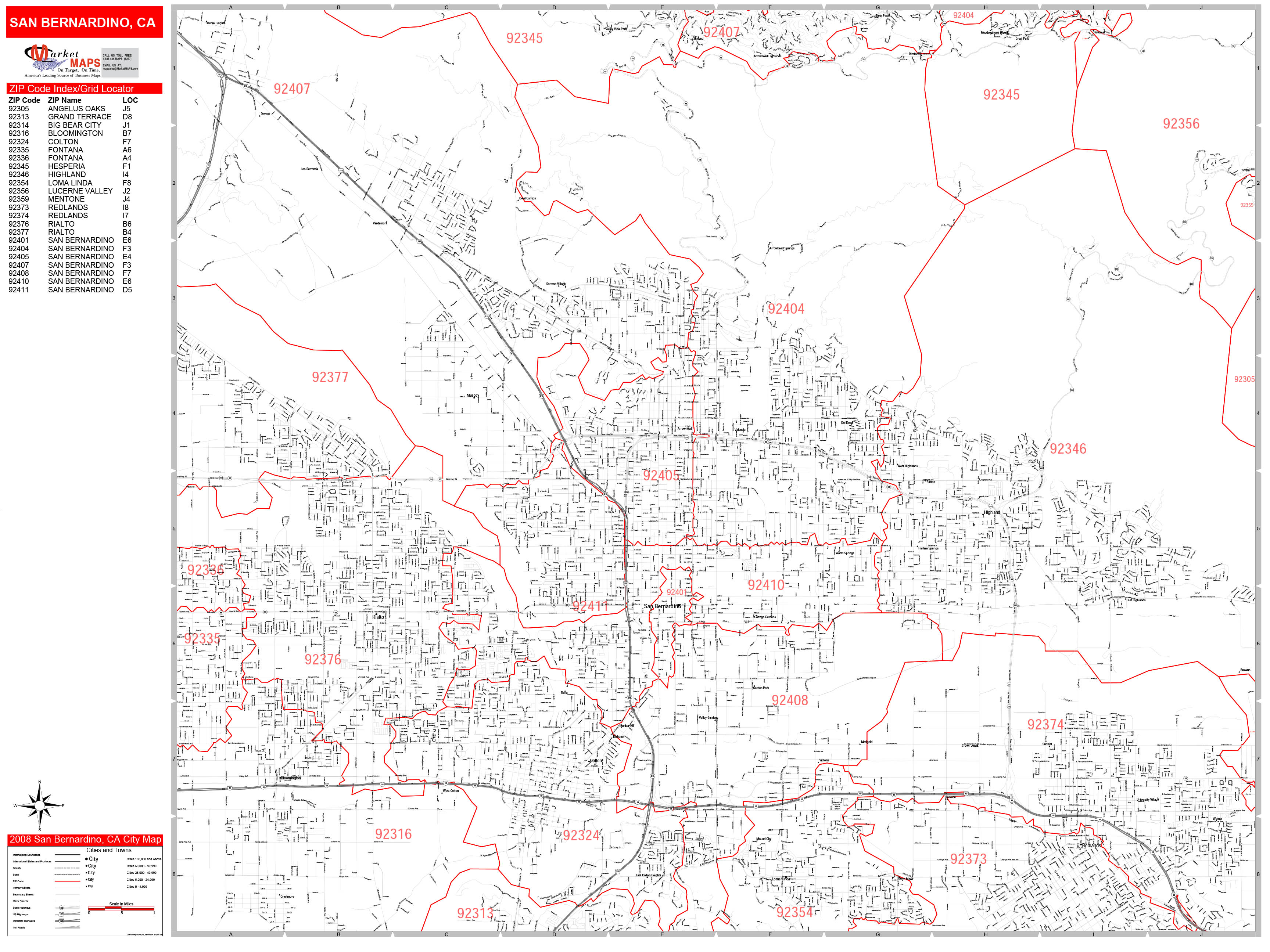 San Bernardino County Zip Code Map