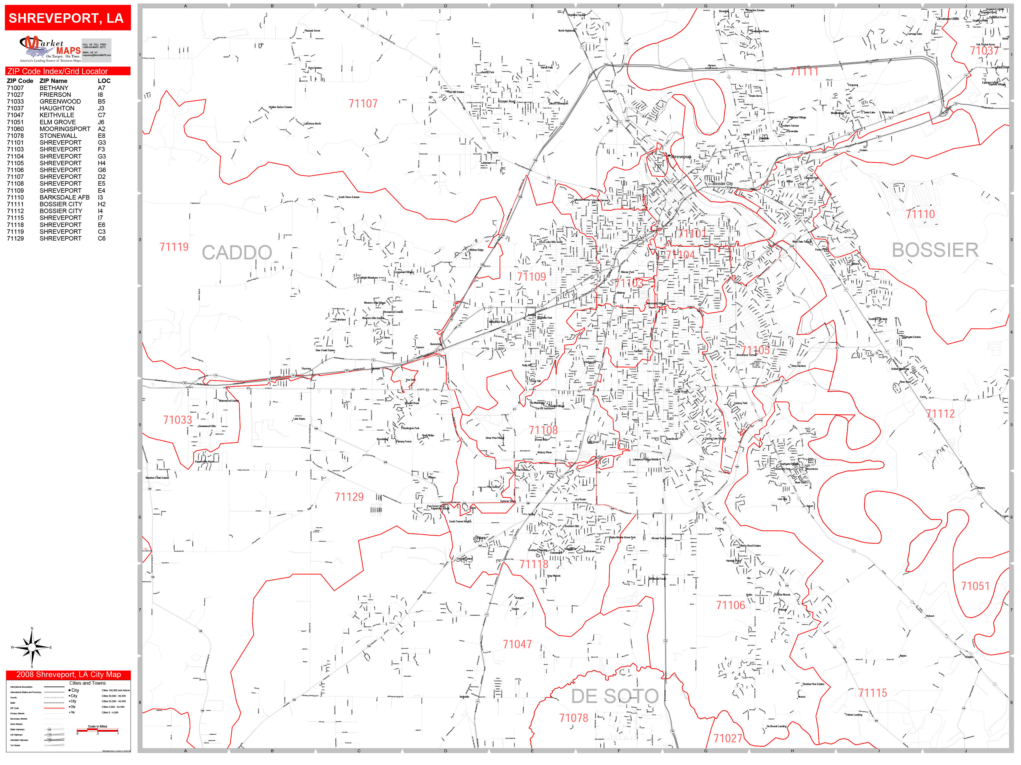 Shreveport Louisiana Zip Code Wall Map Red Line Style By MarketMAPS Shreveport Louisiana Zip Code Wall Map Red Line Style By MarketMAPS