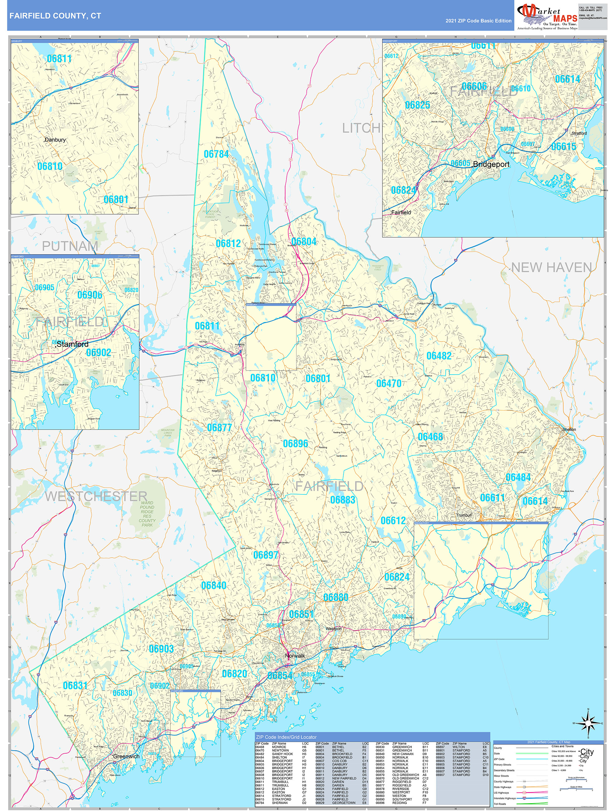 Fairfield County Zip Code Map Cities And Towns Map | Images and Photos ...