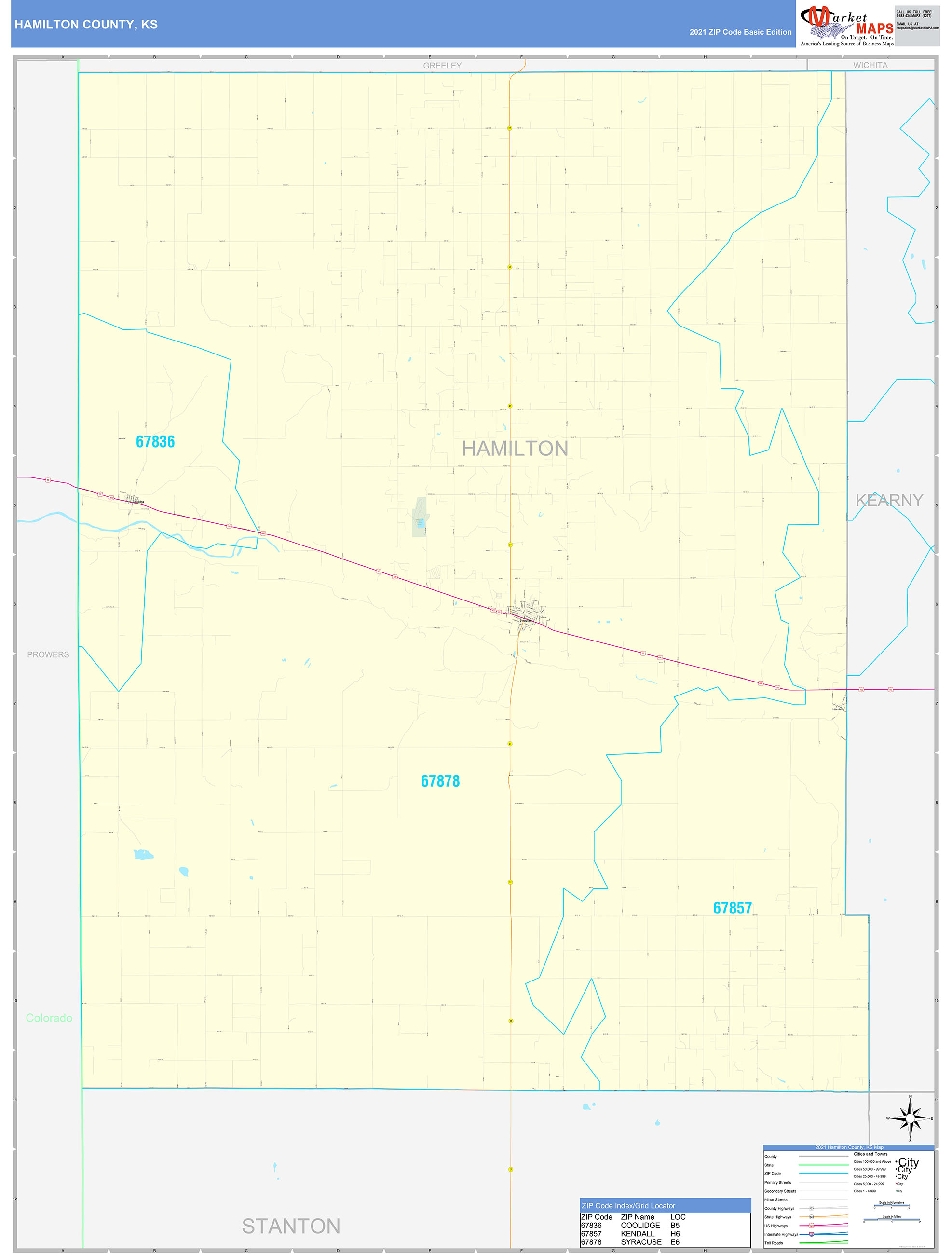 Hamilton County Zip Code Map - Map