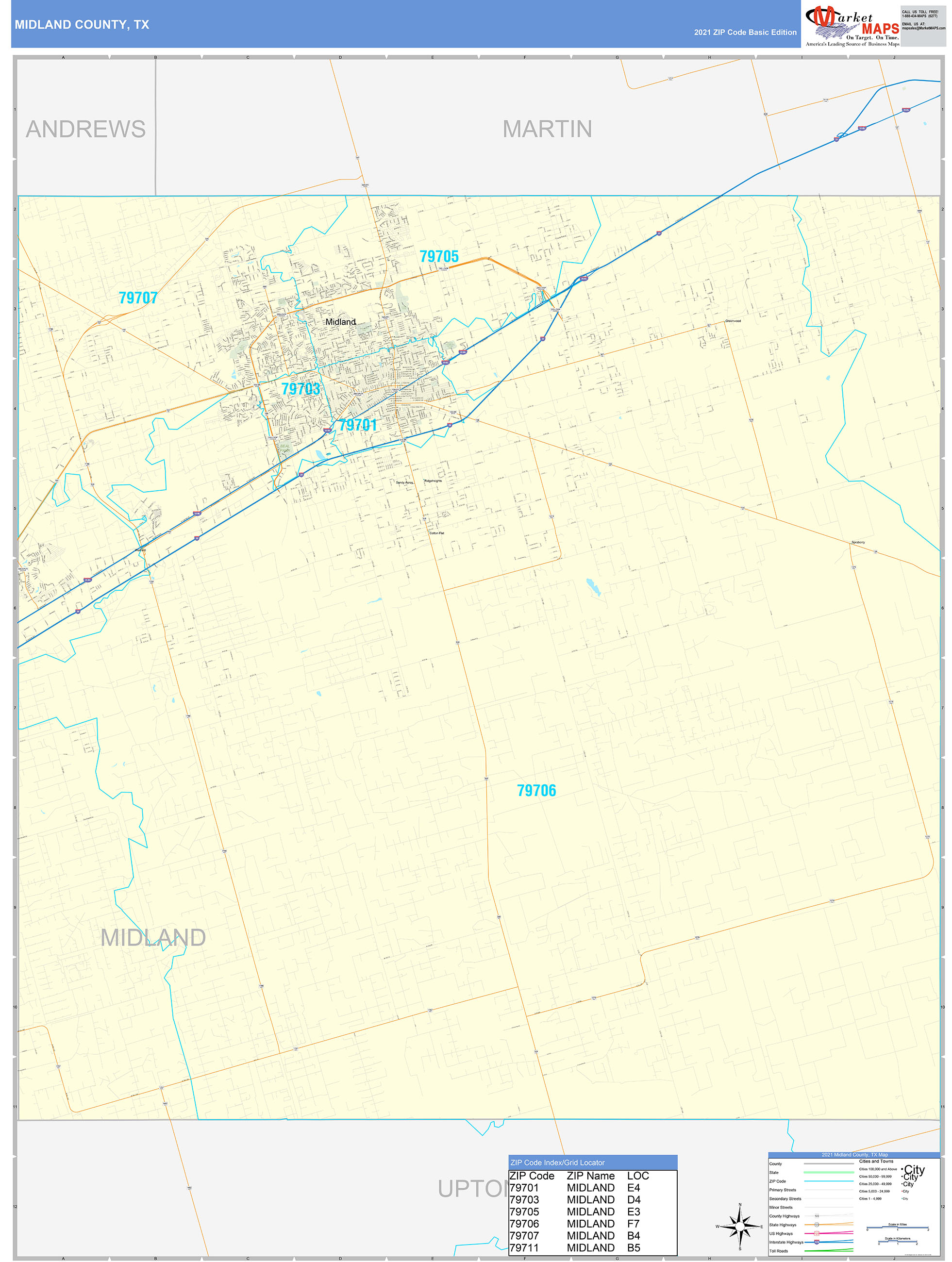 Midland Tx Zip Code Map