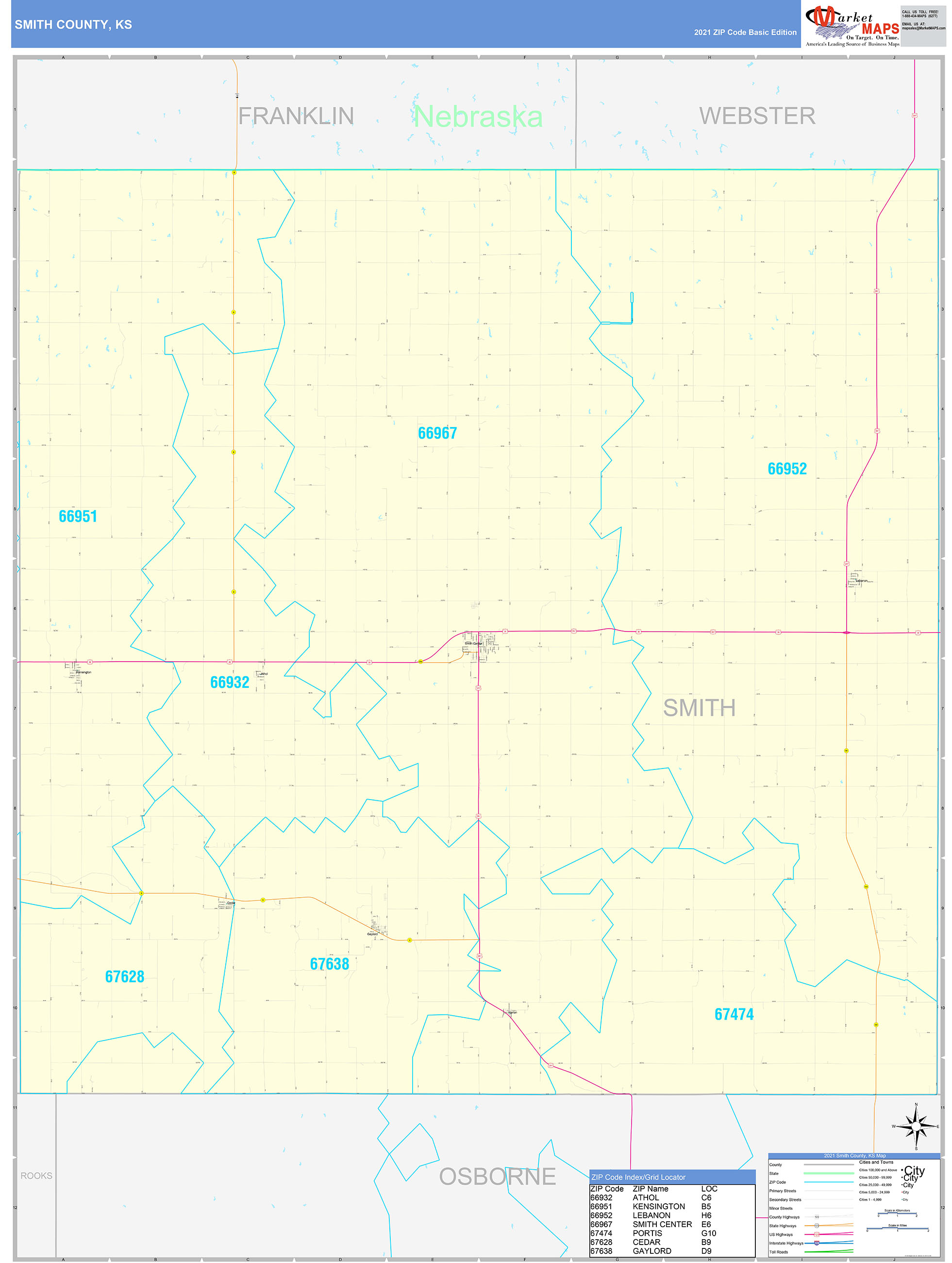 Smithville Kansas Map With Cities And Towns