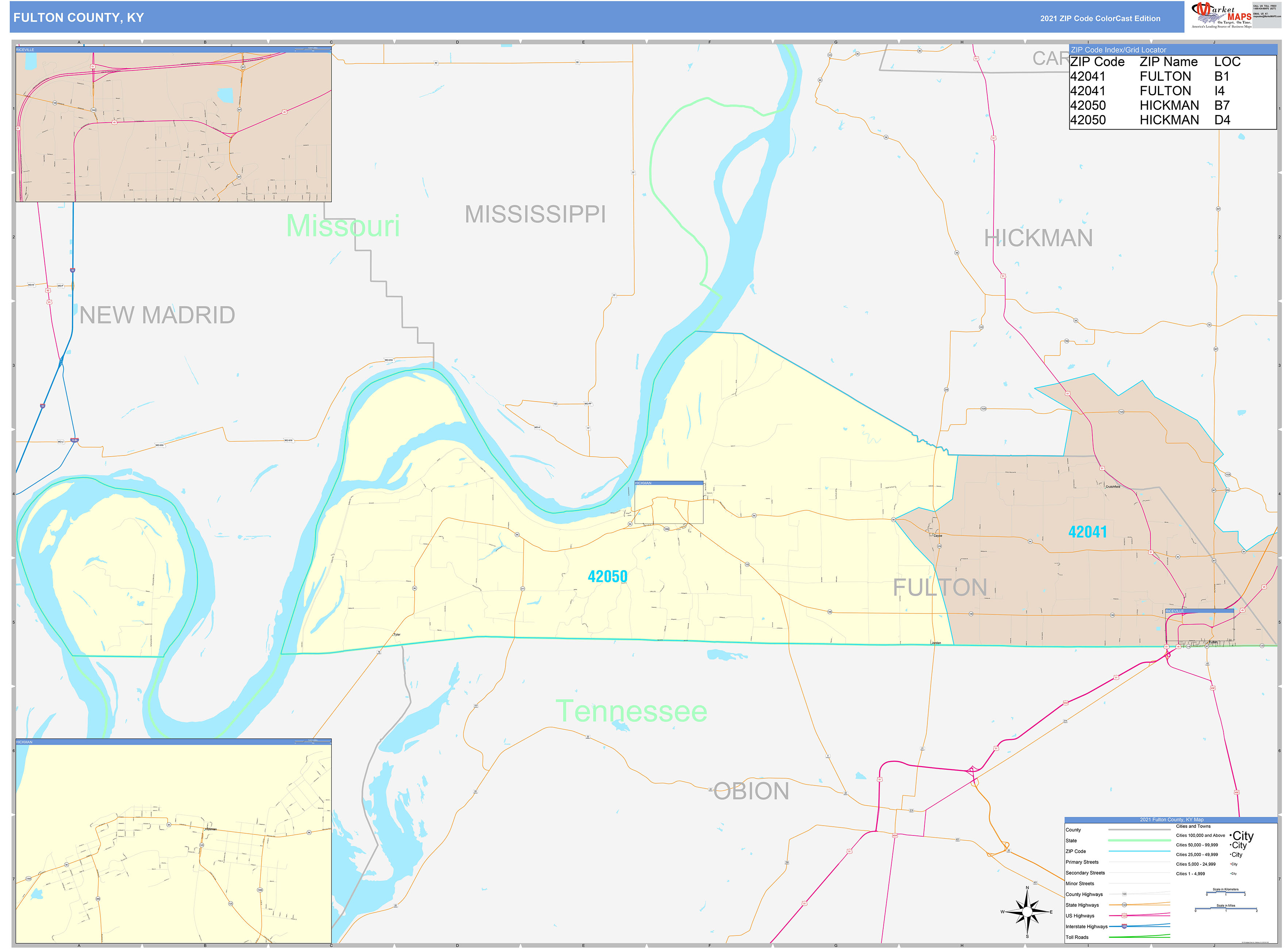 Fulton County, KY Wall Map Color Cast Style by MarketMAPS Fulton County, KY Wall Map Color Cast Style by MarketMAPS