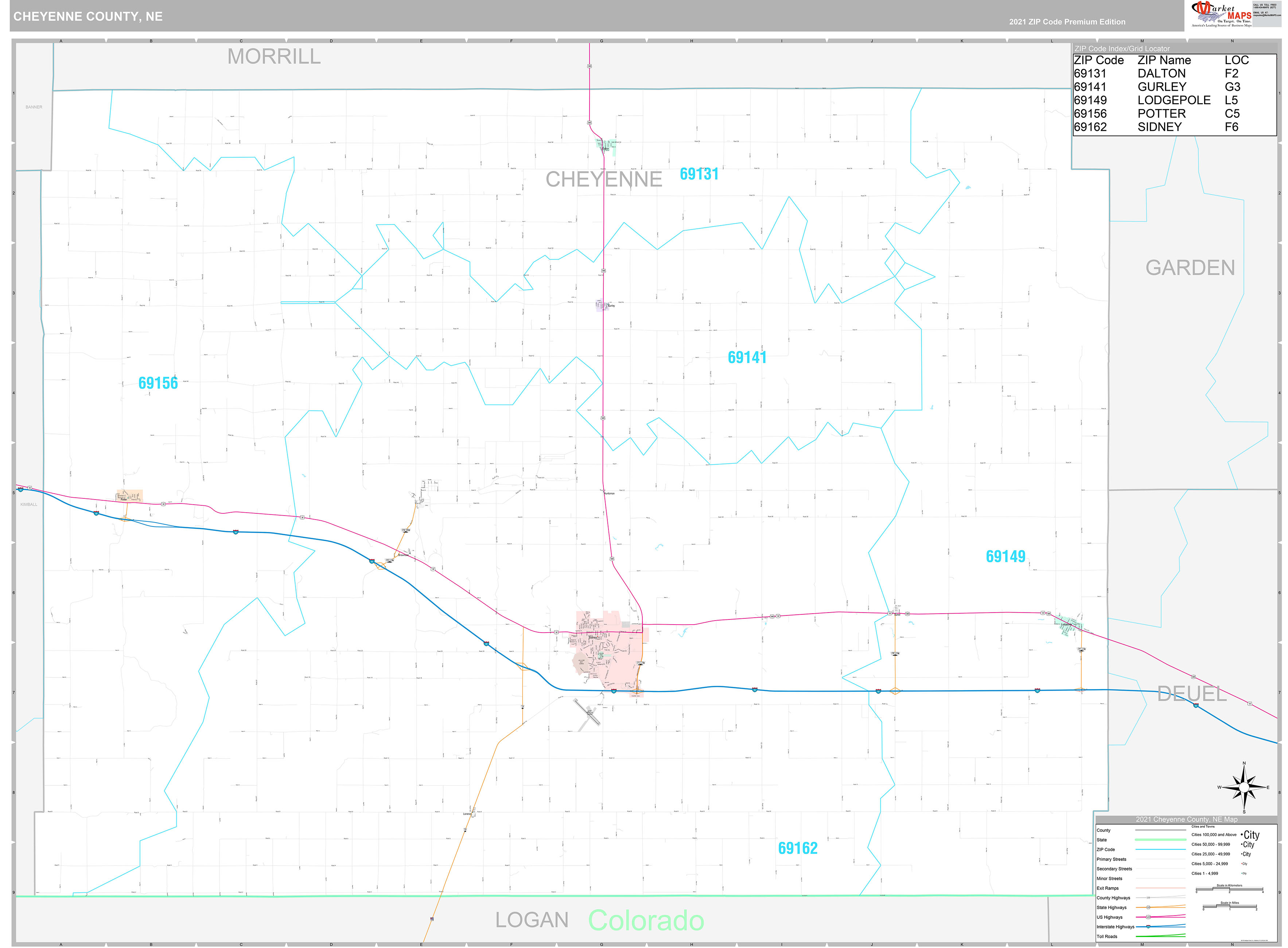 Cheyenne County, NE Wall Map Premium Style by MarketMAPS - MapSales.com Cheyenne County, NE Wall Map Premium Style by MarketMAPS - MapSales.com