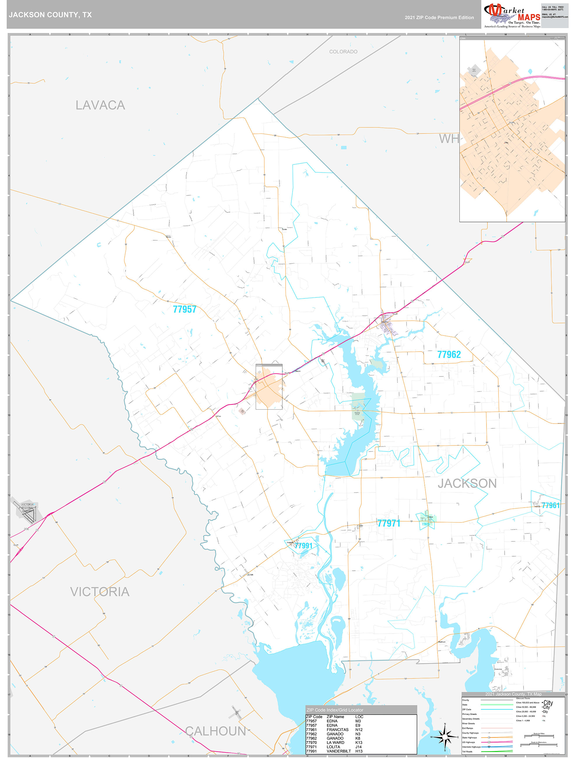 Jackson County, TX Wall Map Premium Style by MarketMAPS - MapSales Jackson County, TX Wall Map Premium Style by MarketMAPS - MapSales