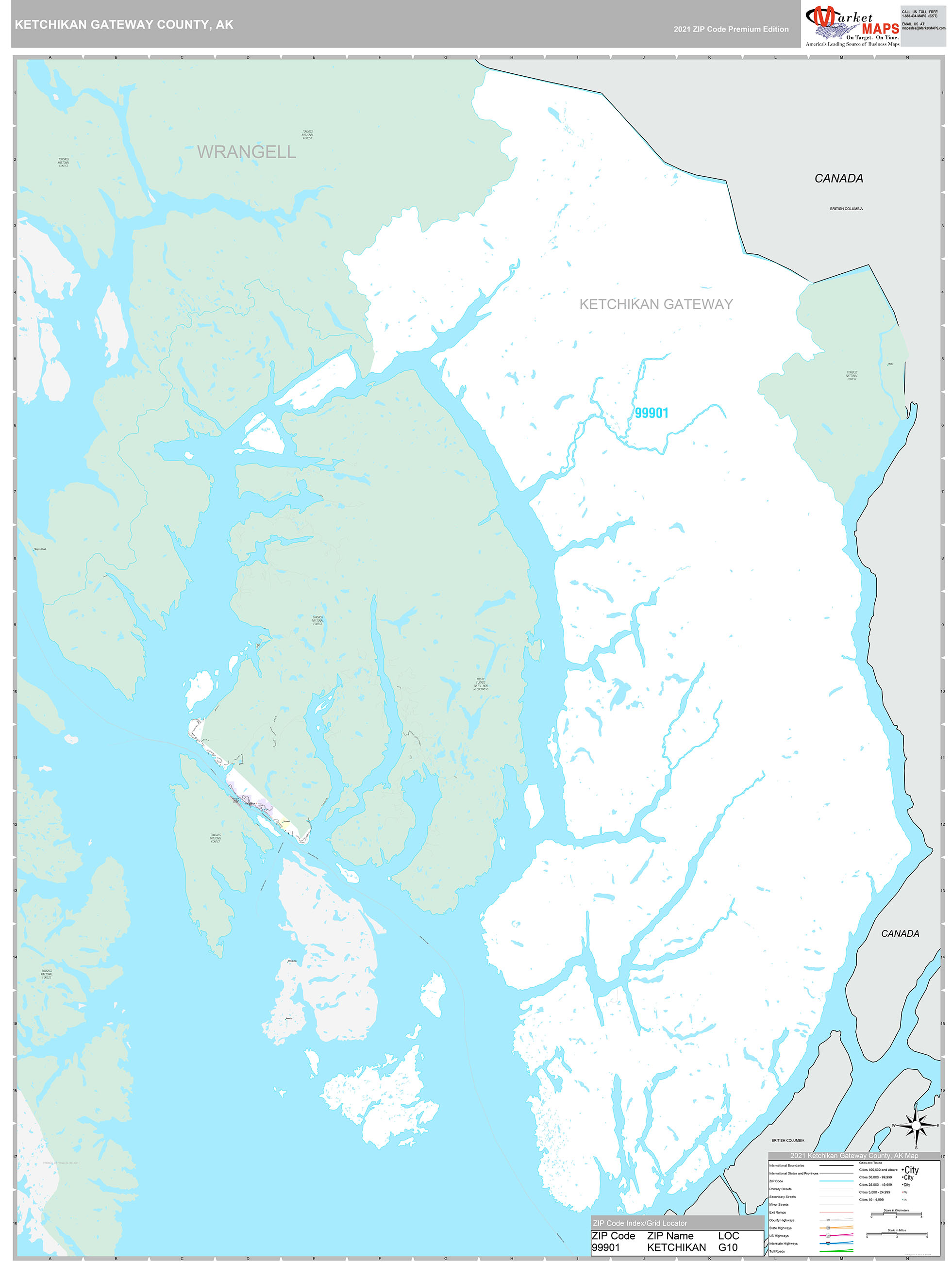 Ketchikan Gateway County, AK Wall Map Premium Style by MarketMAPS ...