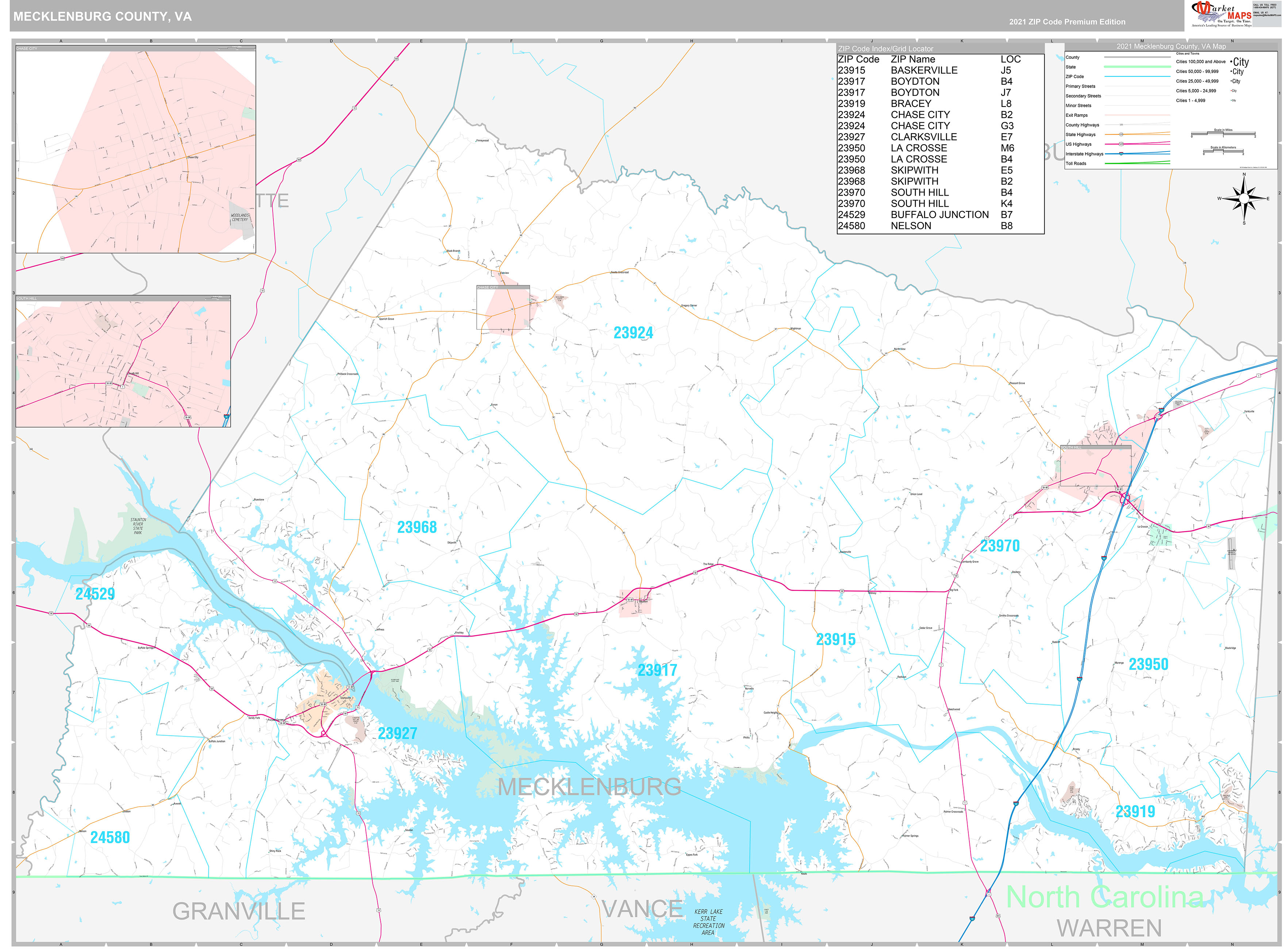 Mecklenburg County Zip Map
