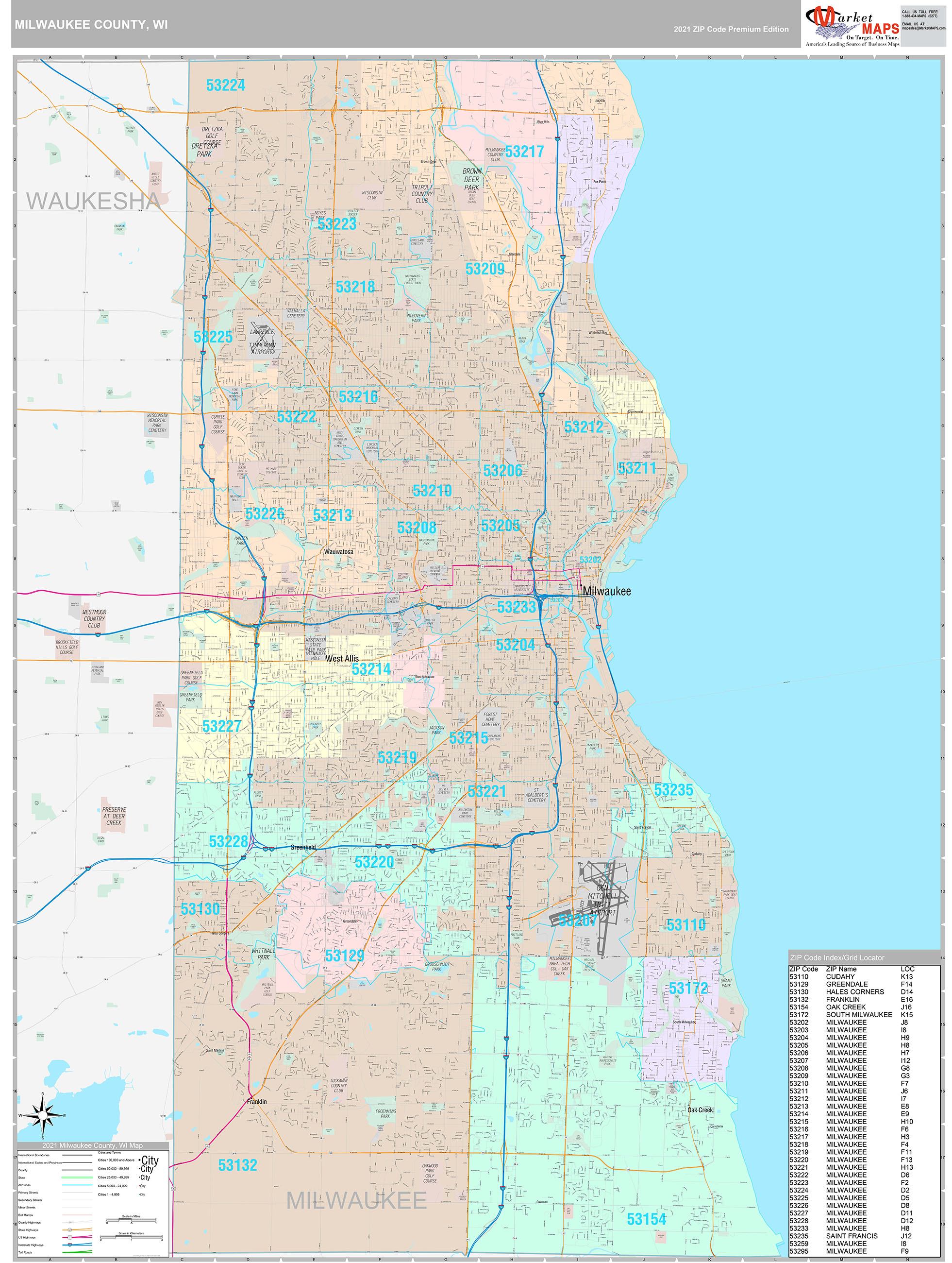 Milwaukee County, WI Wall Map Premium Style by MarketMAPS - MapSales Milwaukee County, WI Wall Map Premium Style by MarketMAPS - MapSales
