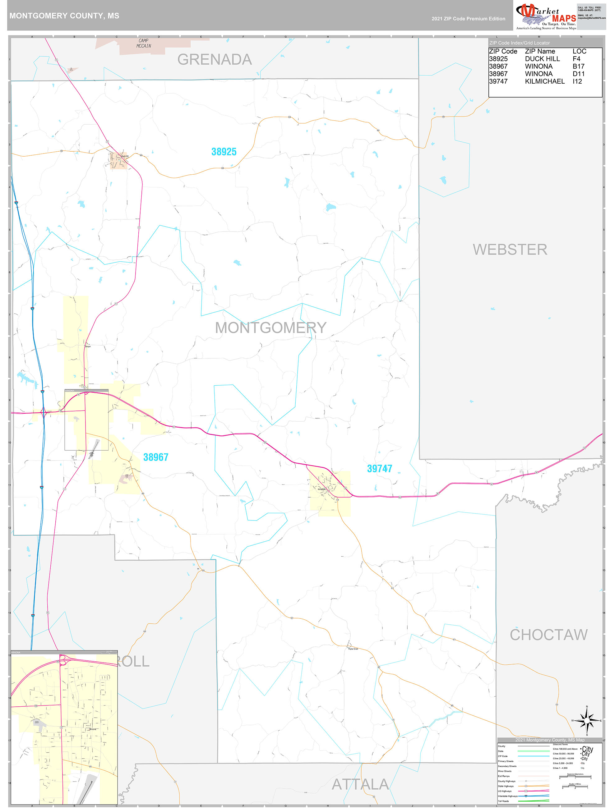 Montgomery County Tx Wall Map Premium Style By Marketmaps - United ...