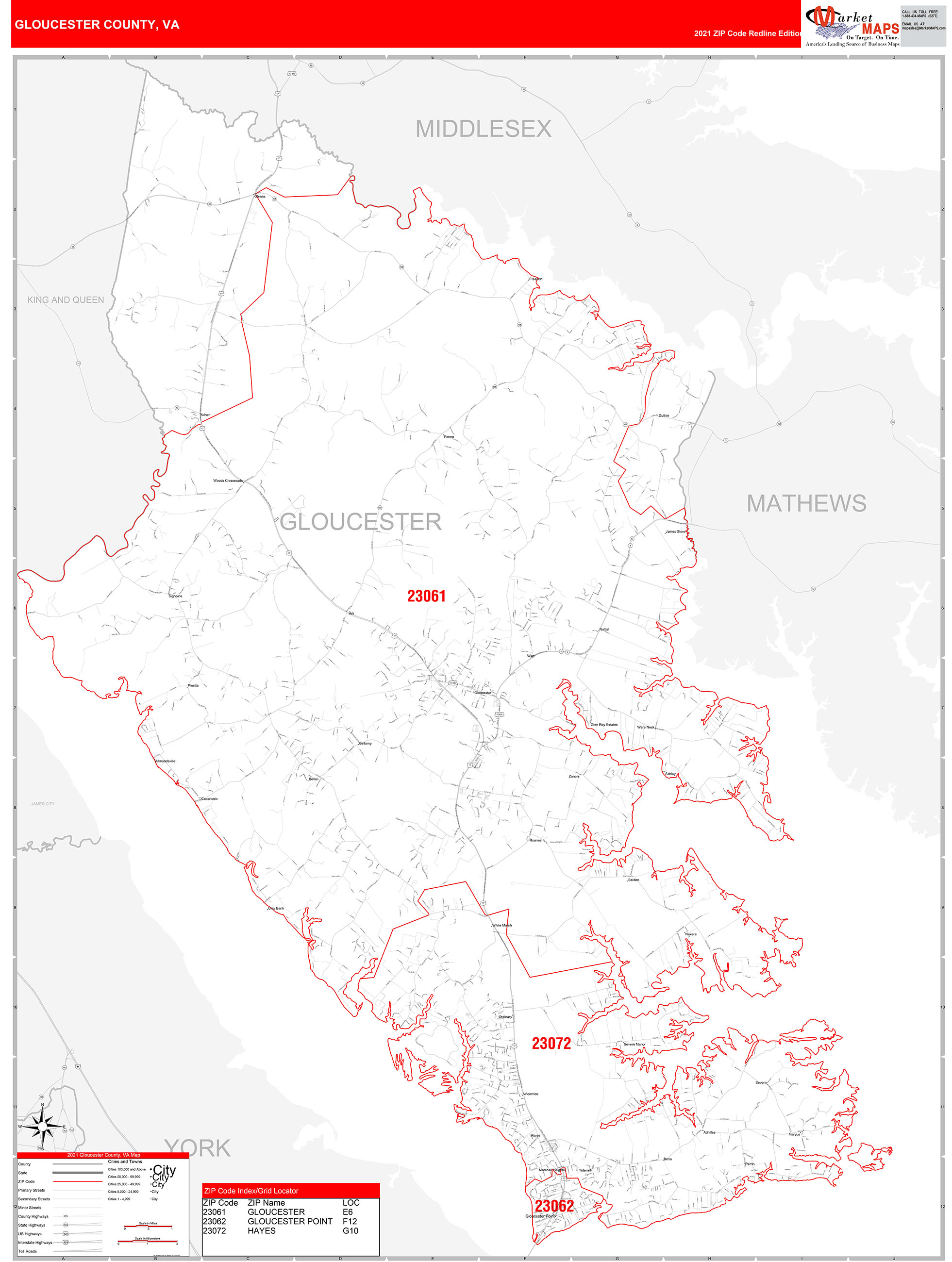 Gloucester County, VA Zip Code Wall Map Red Line Style by MarketMAPS ... Gloucester County, VA Zip Code Wall Map Red Line Style by MarketMAPS ...