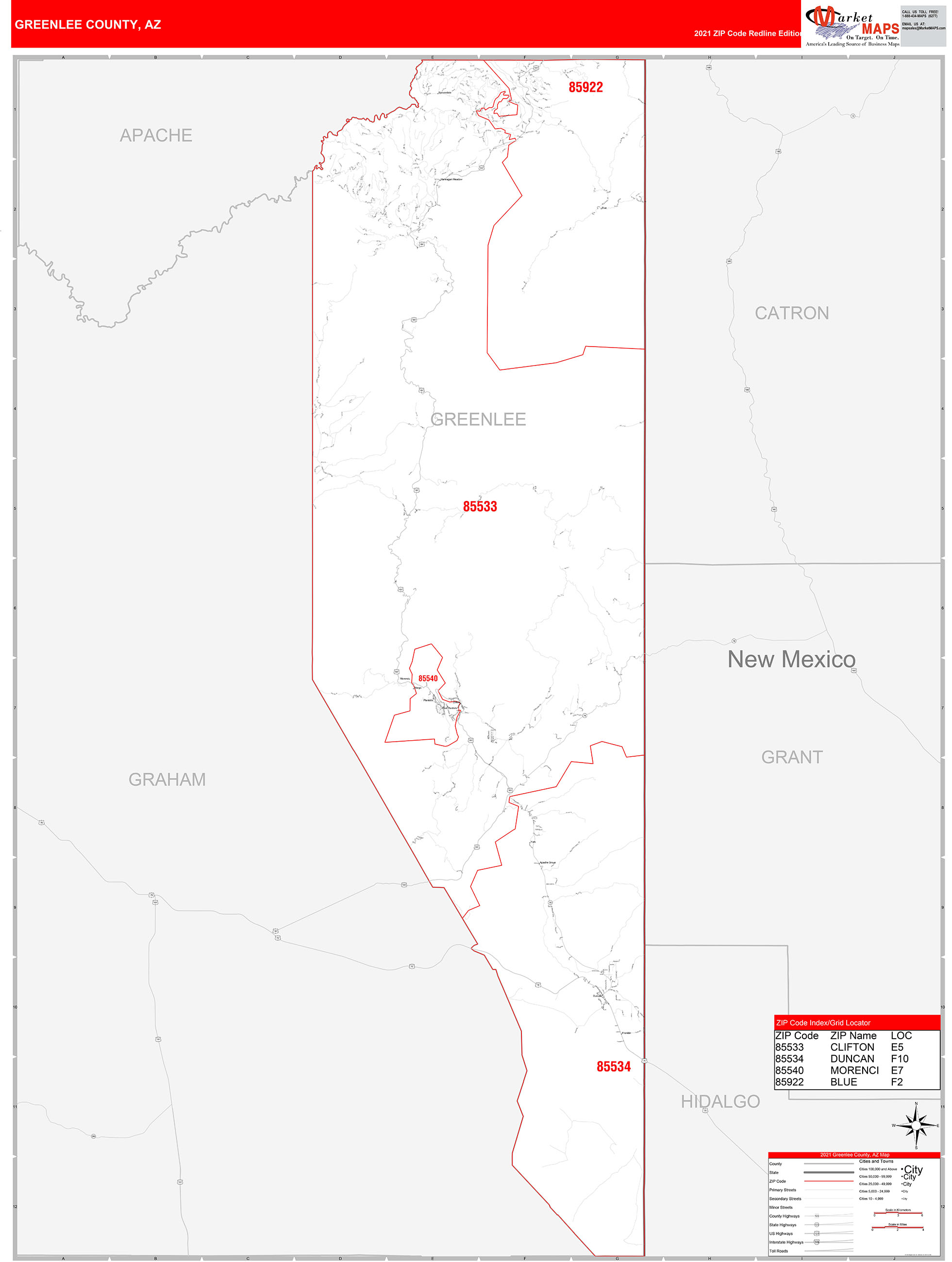 Greenlee County Map With Section Township And Range Map Of Greenlee