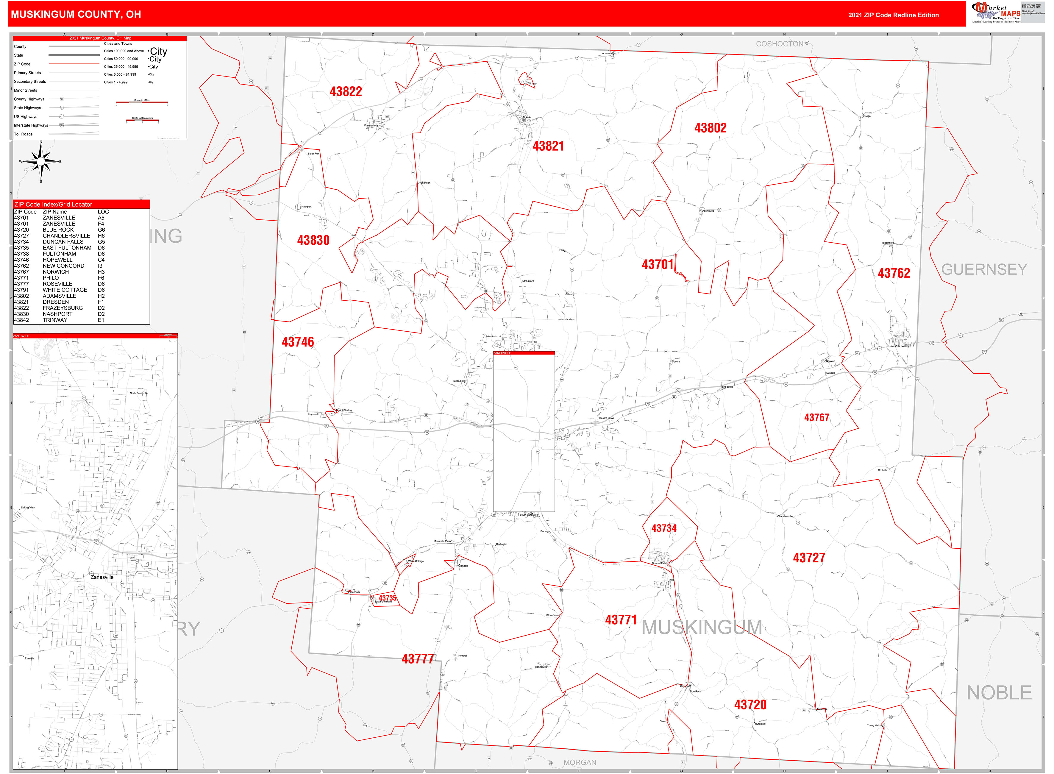 Map With County Lines Ohio