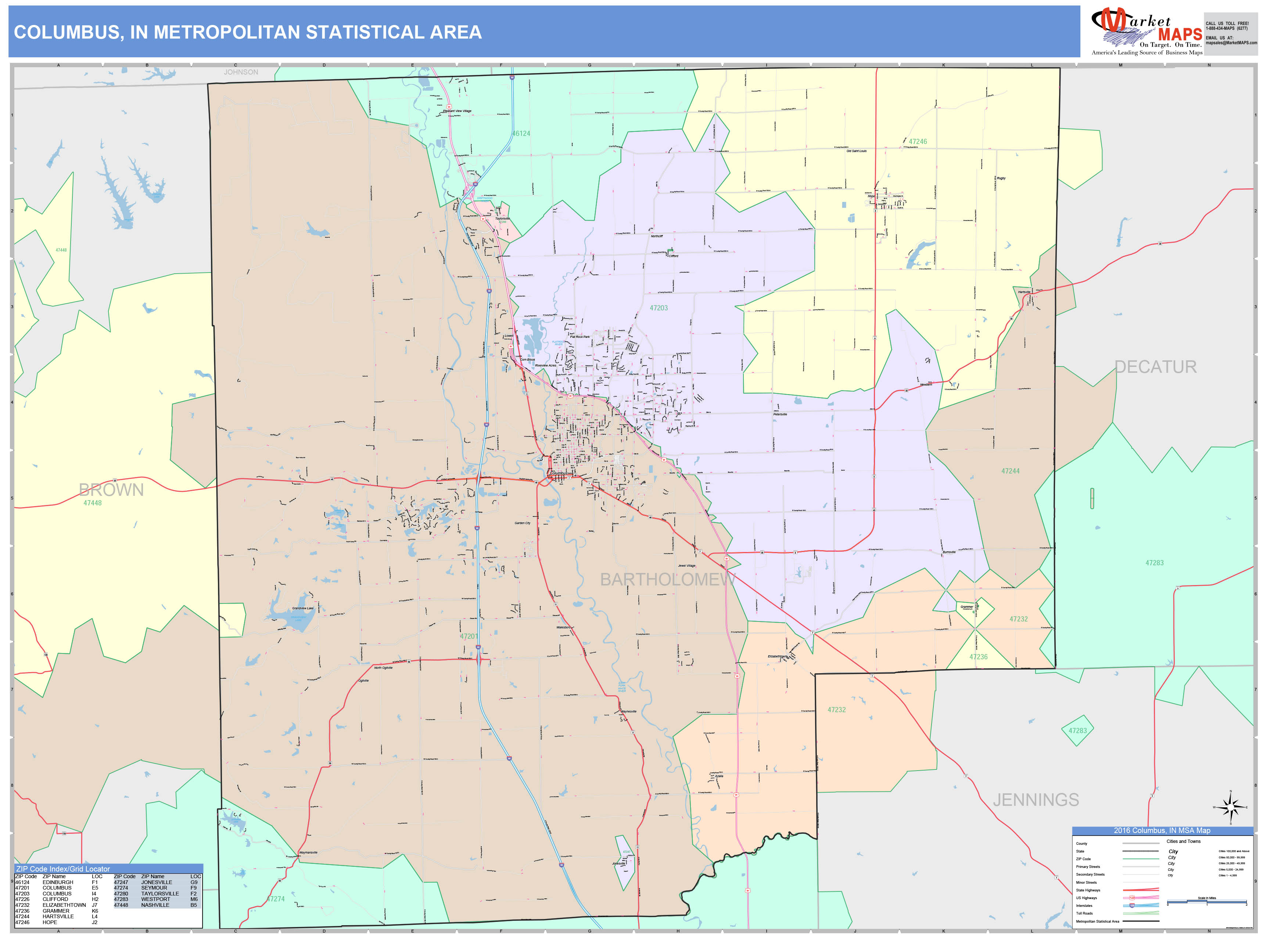 Columbus Indiana Zip Code Map
