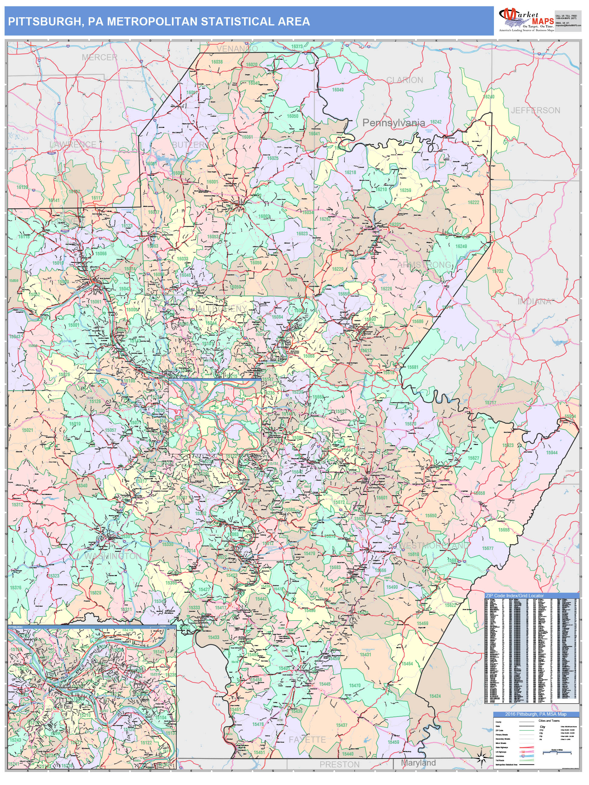Map Of Pittsburgh Pennsylvania Area