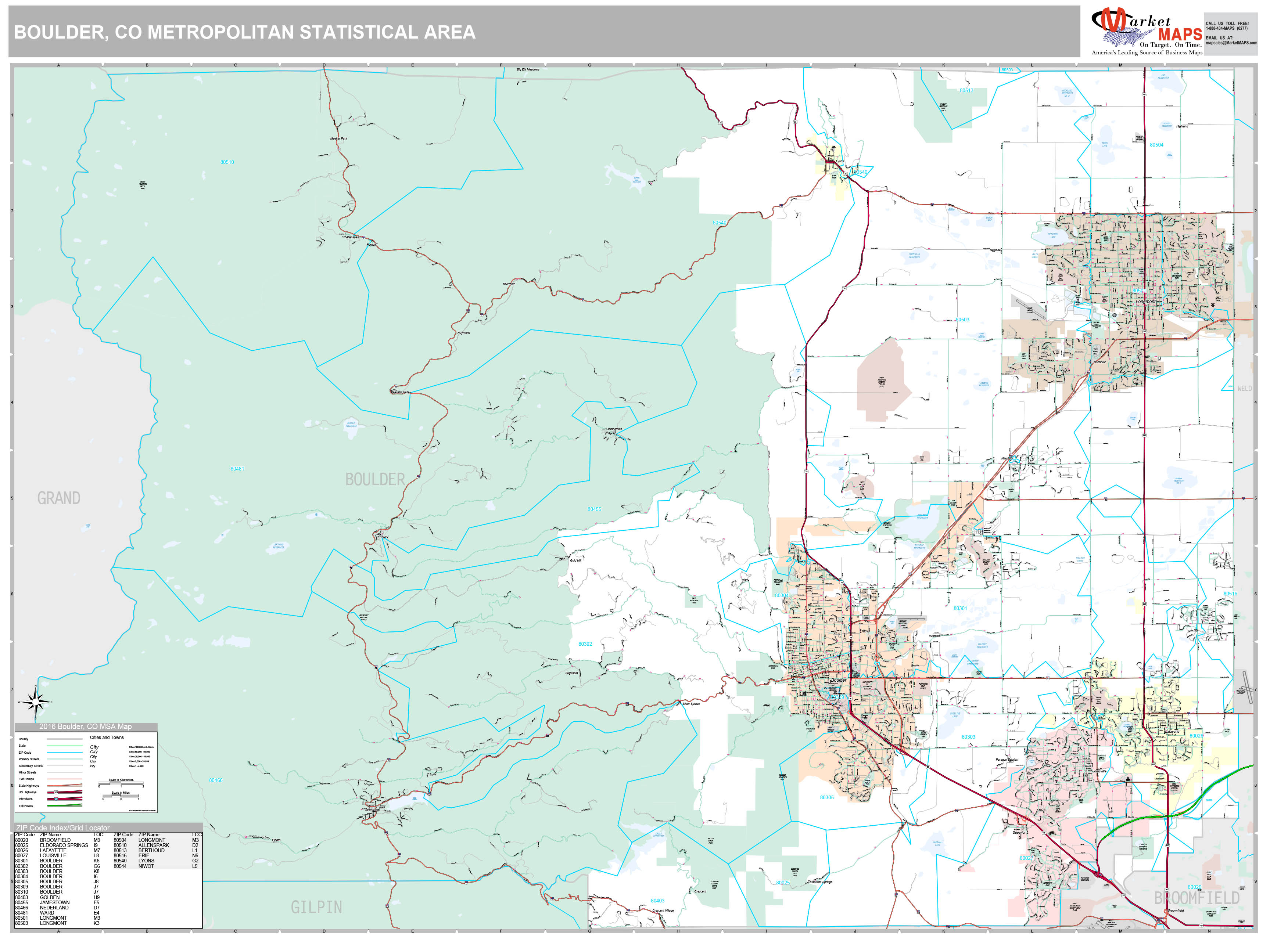 Boulder, CO Metro Area Wall Map Premium Style by MarketMAPS - MapSales.com Boulder, CO Metro Area Wall Map Premium Style by MarketMAPS - MapSales.com