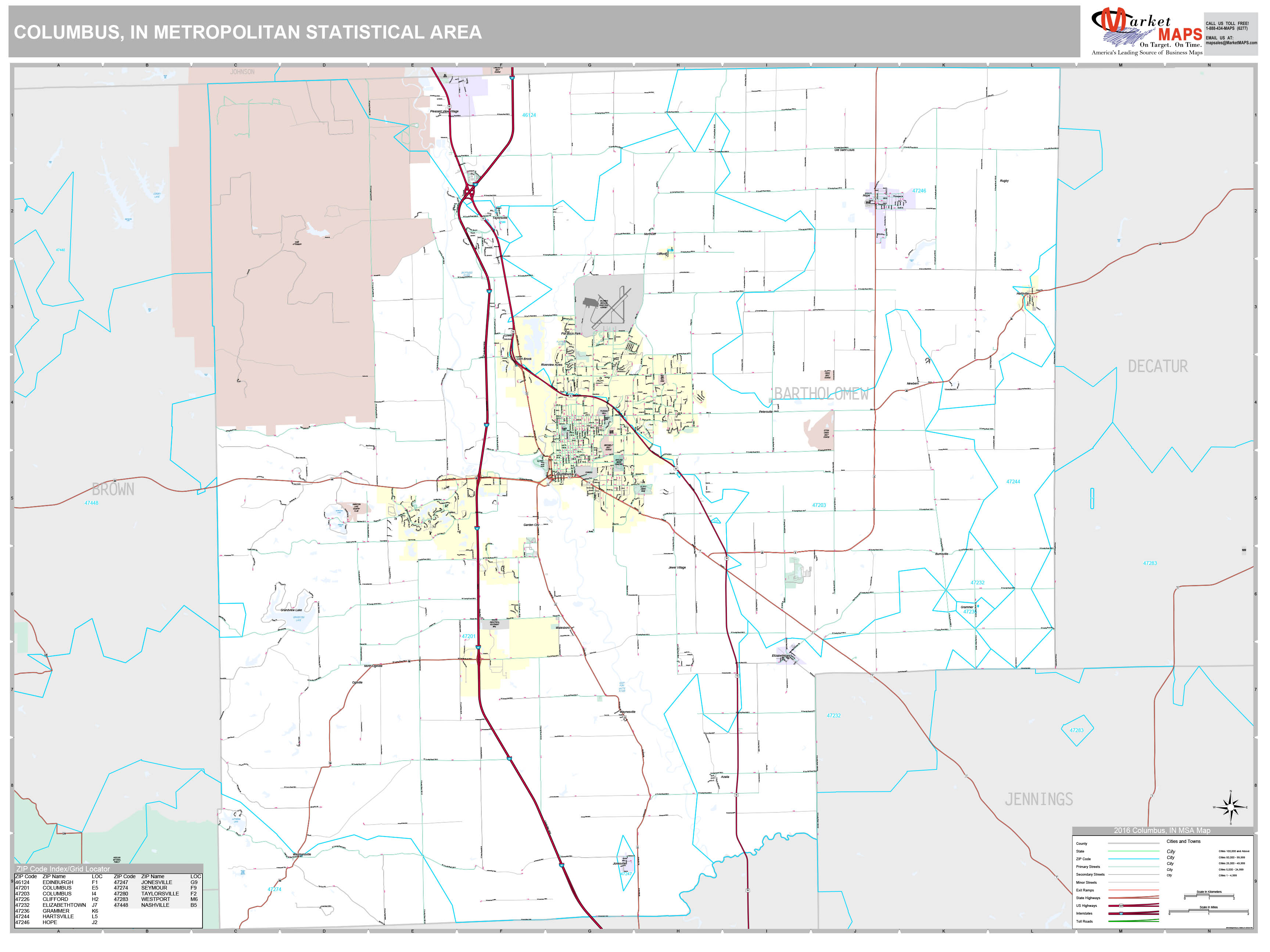 Columbus Indiana Zip Code Map
