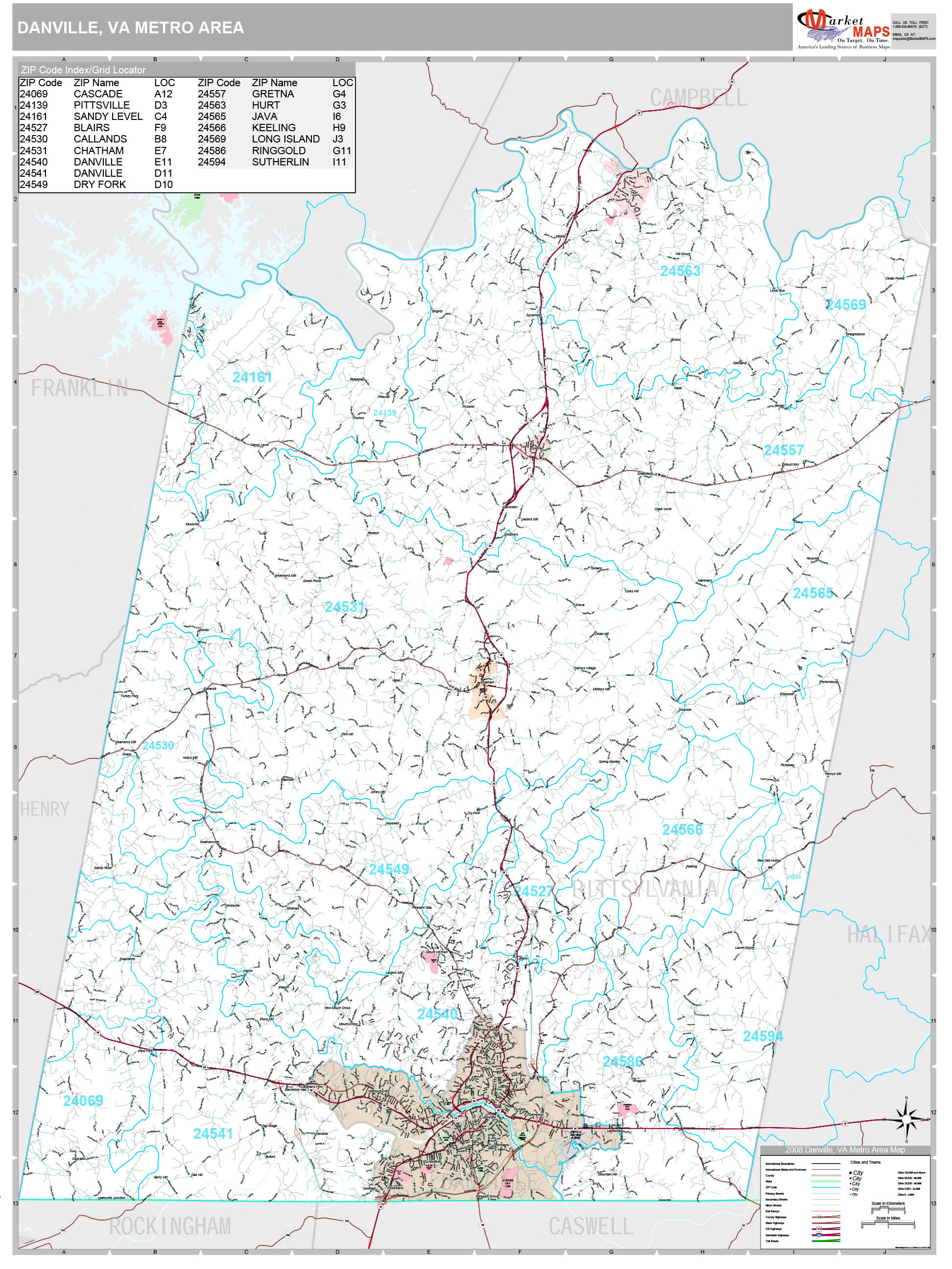 Danville, VA Metro Area Wall Map Premium Style by MarketMAPS - MapSales Danville, VA Metro Area Wall Map Premium Style by MarketMAPS - MapSales