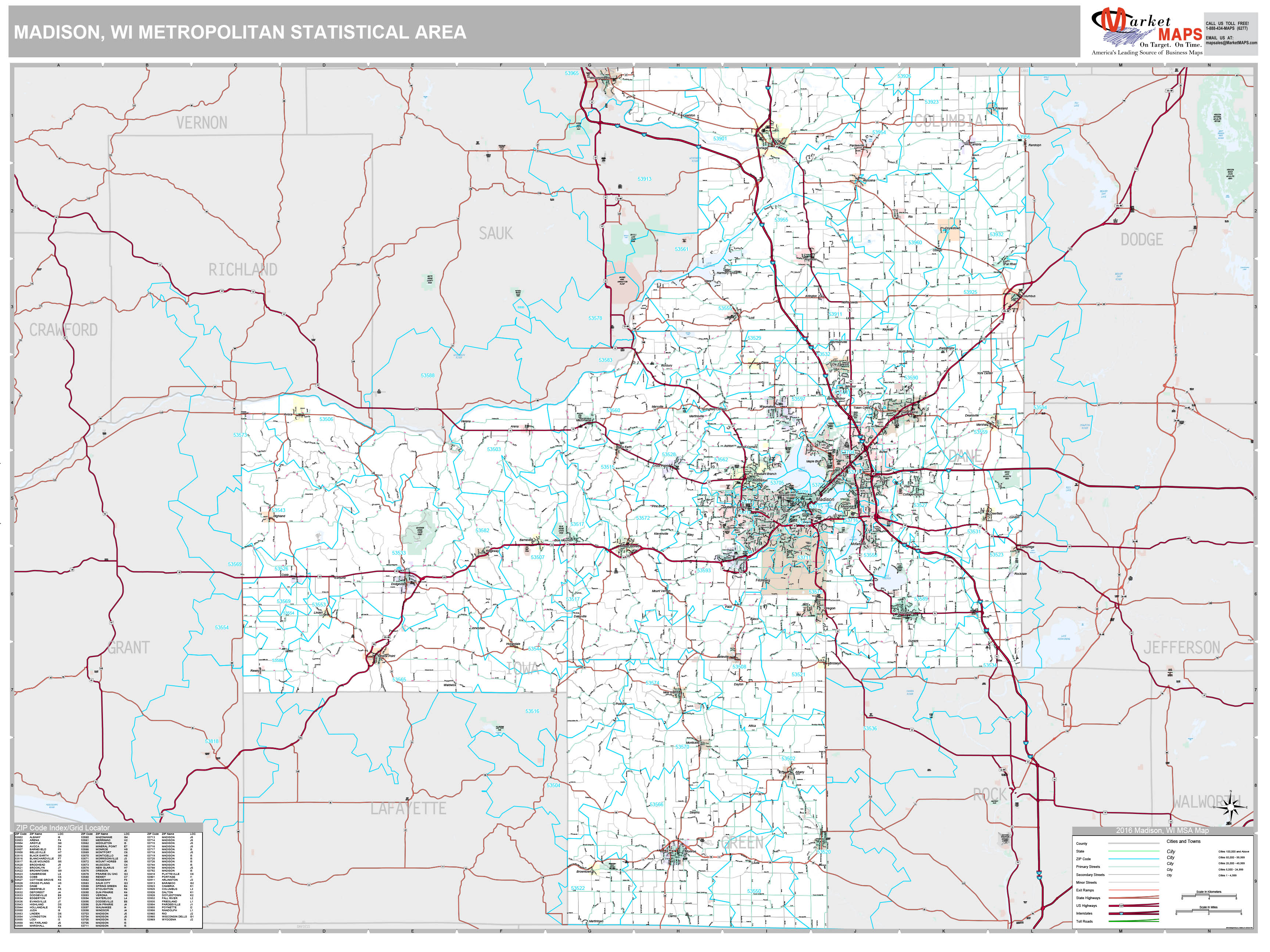 Madison Area Zip Code Map - United States Map