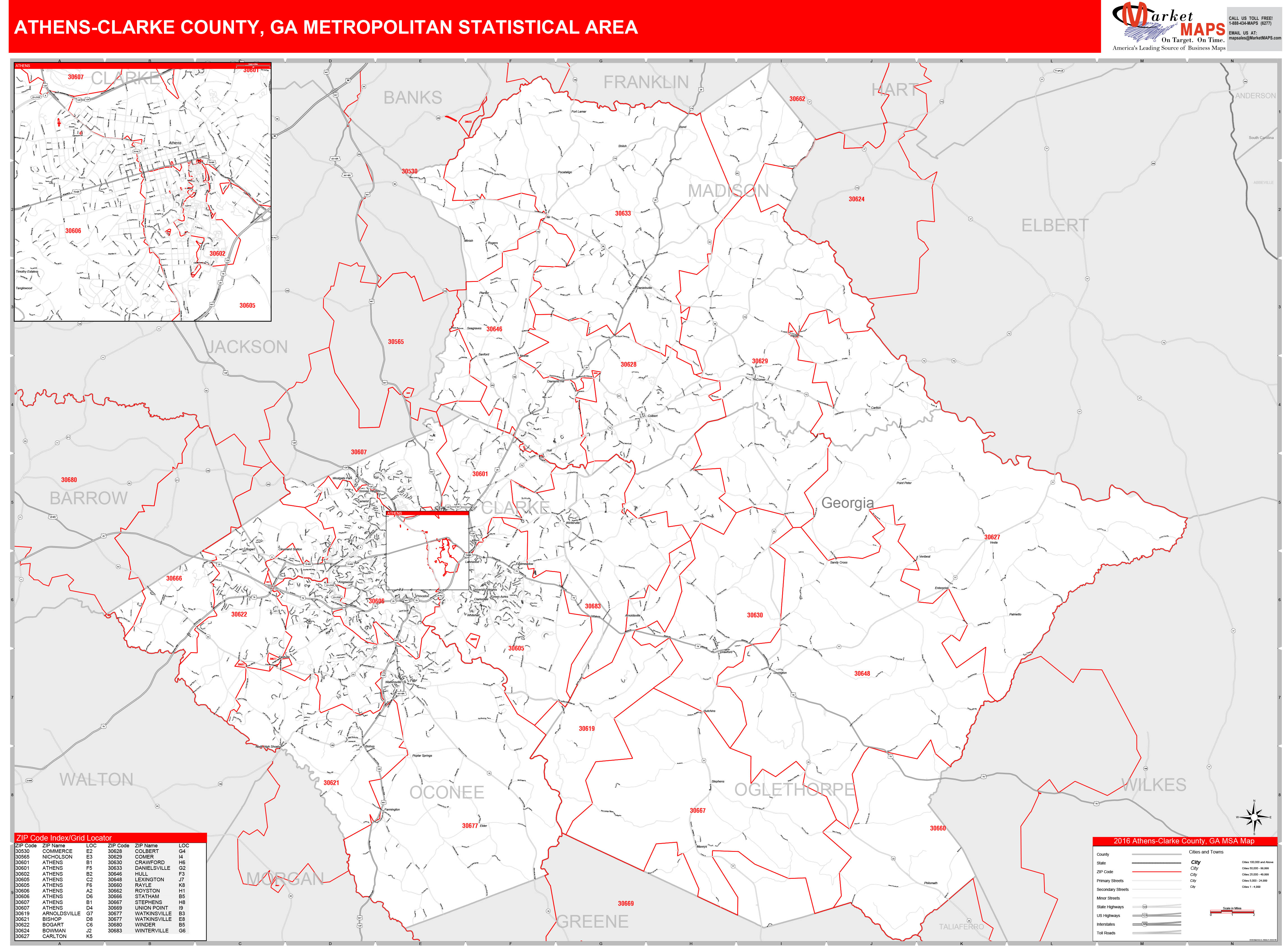 Athens Georgia Zip Code Map