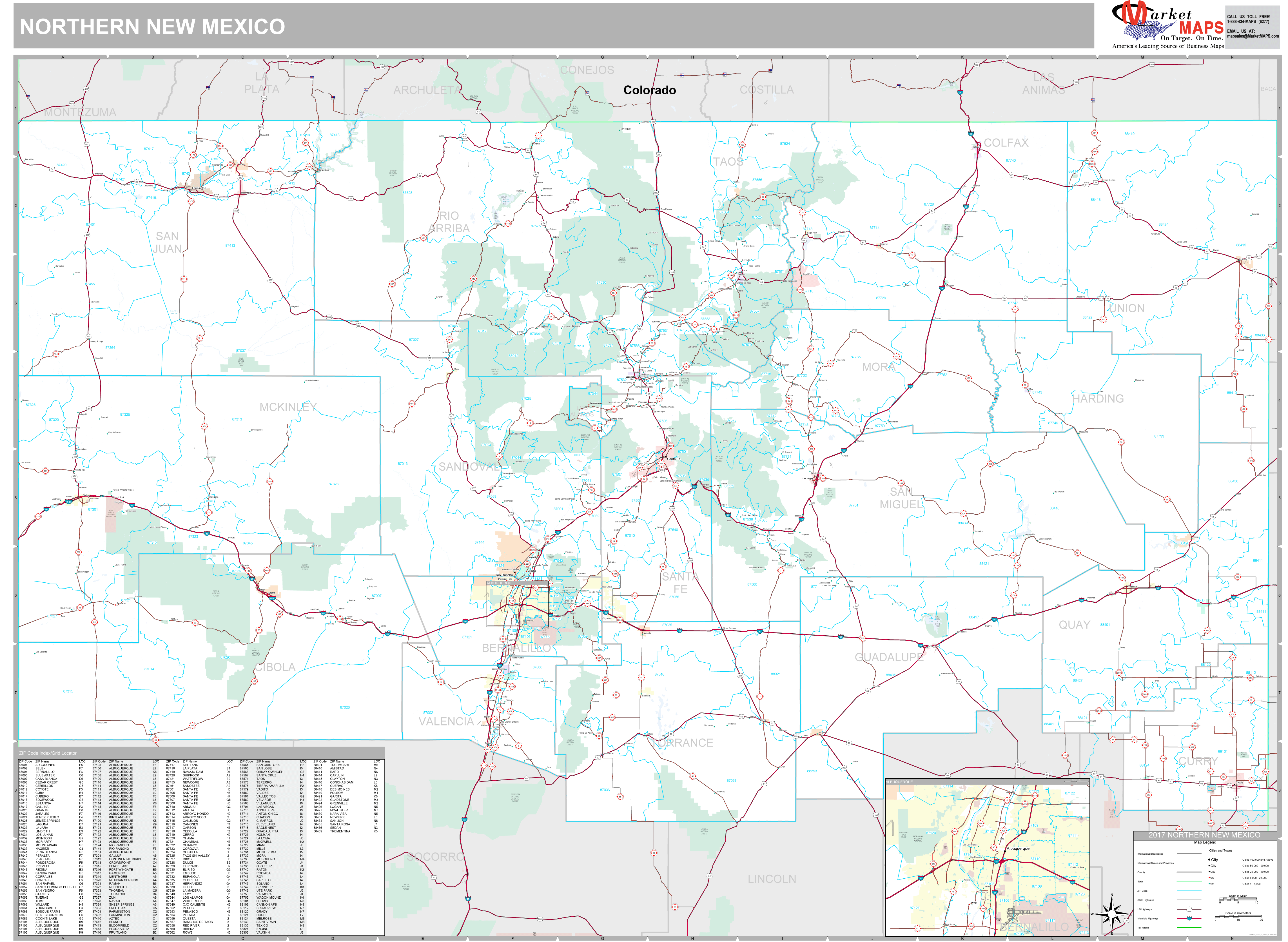 New Mexico Northern Wall Map Premium Style by MarketMAPS - MapSales