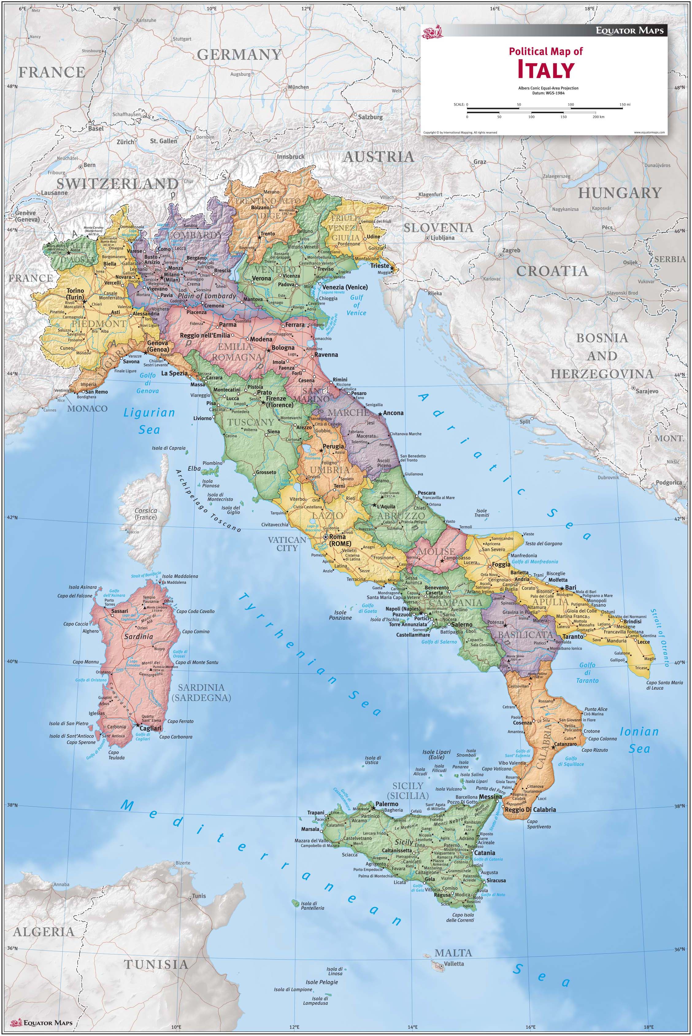Italy Political Map Italy Political Map