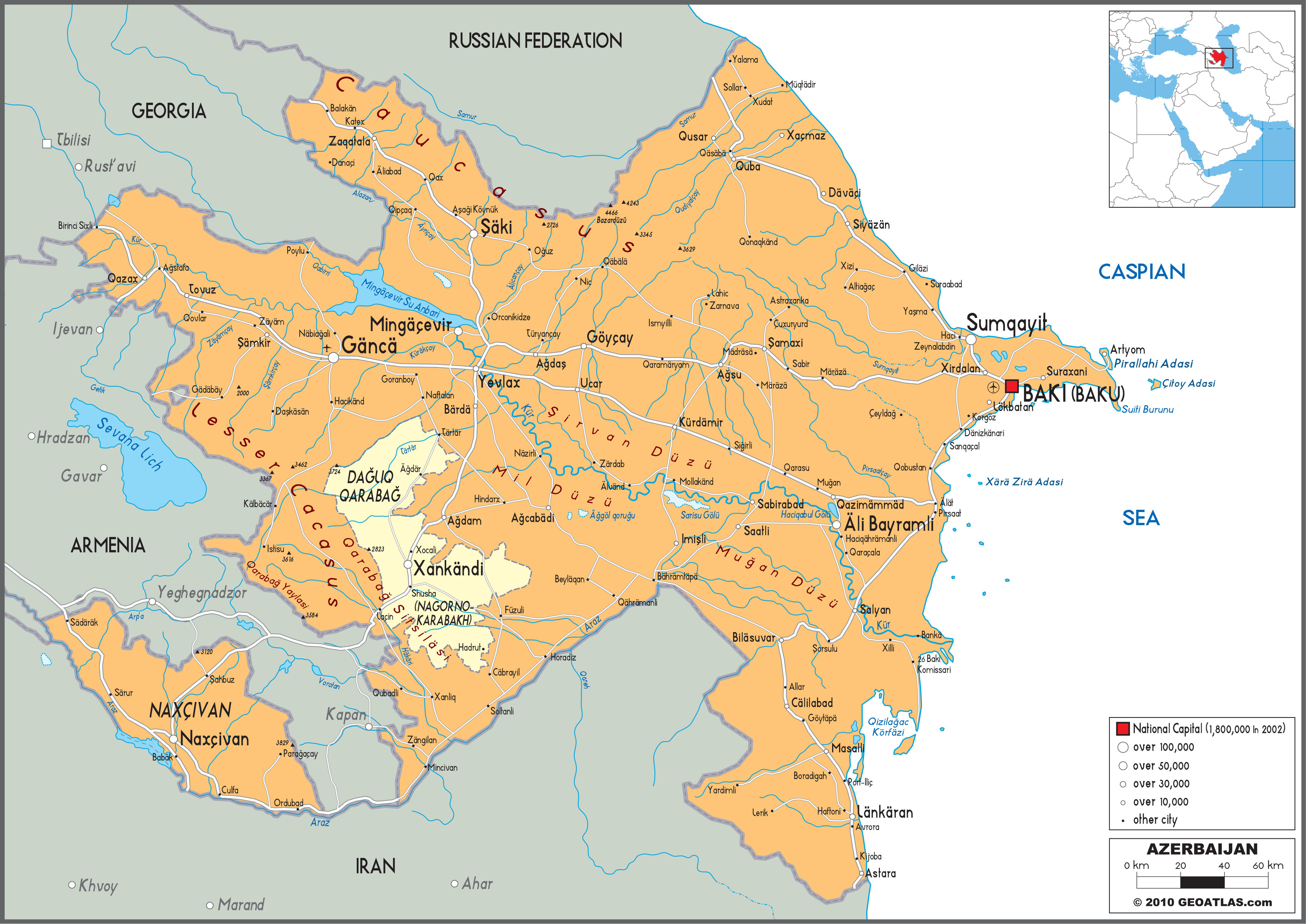 Azerbaijan Russia Map