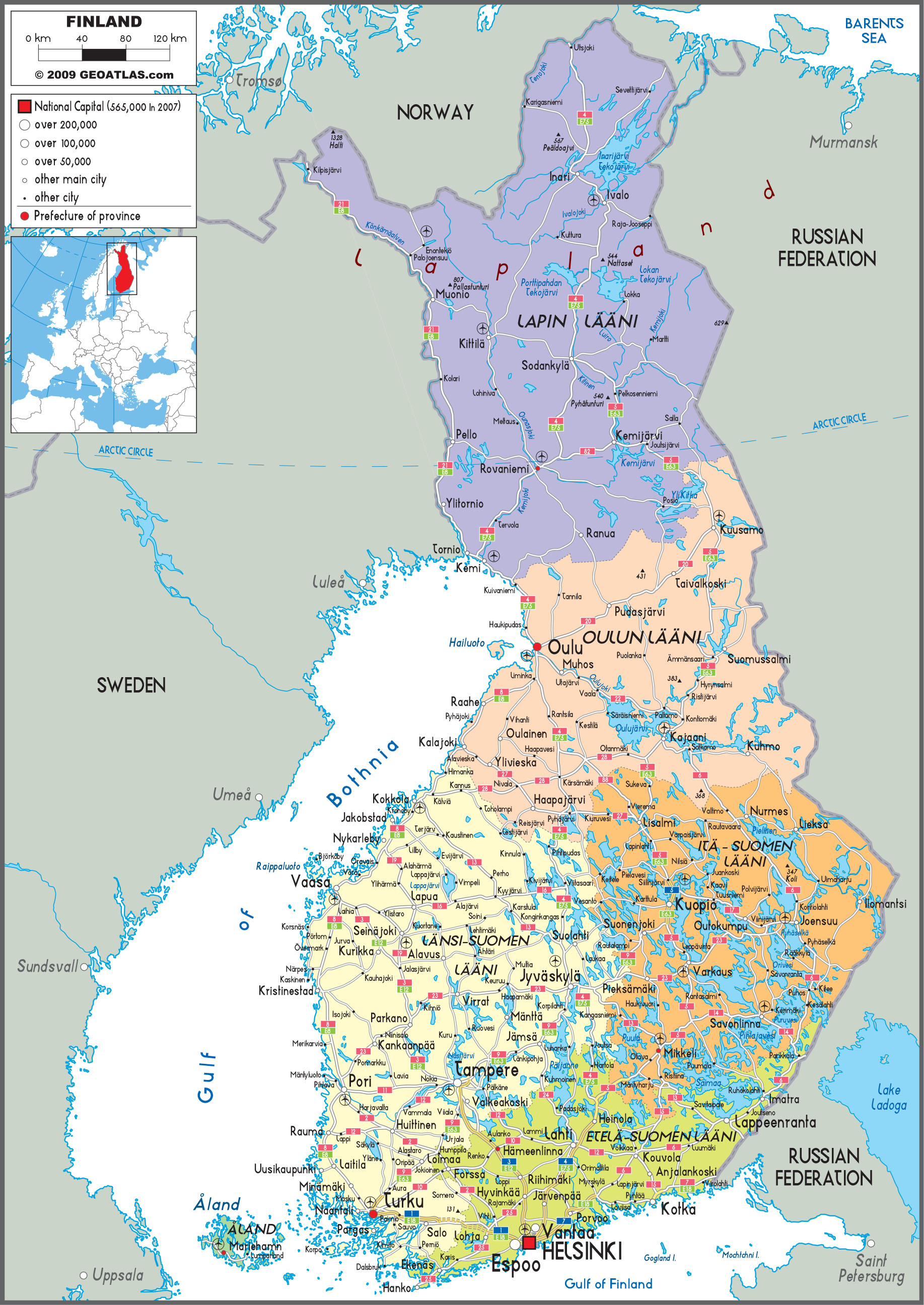 Finland Political Wall Map by GraphiOgre - MapSales