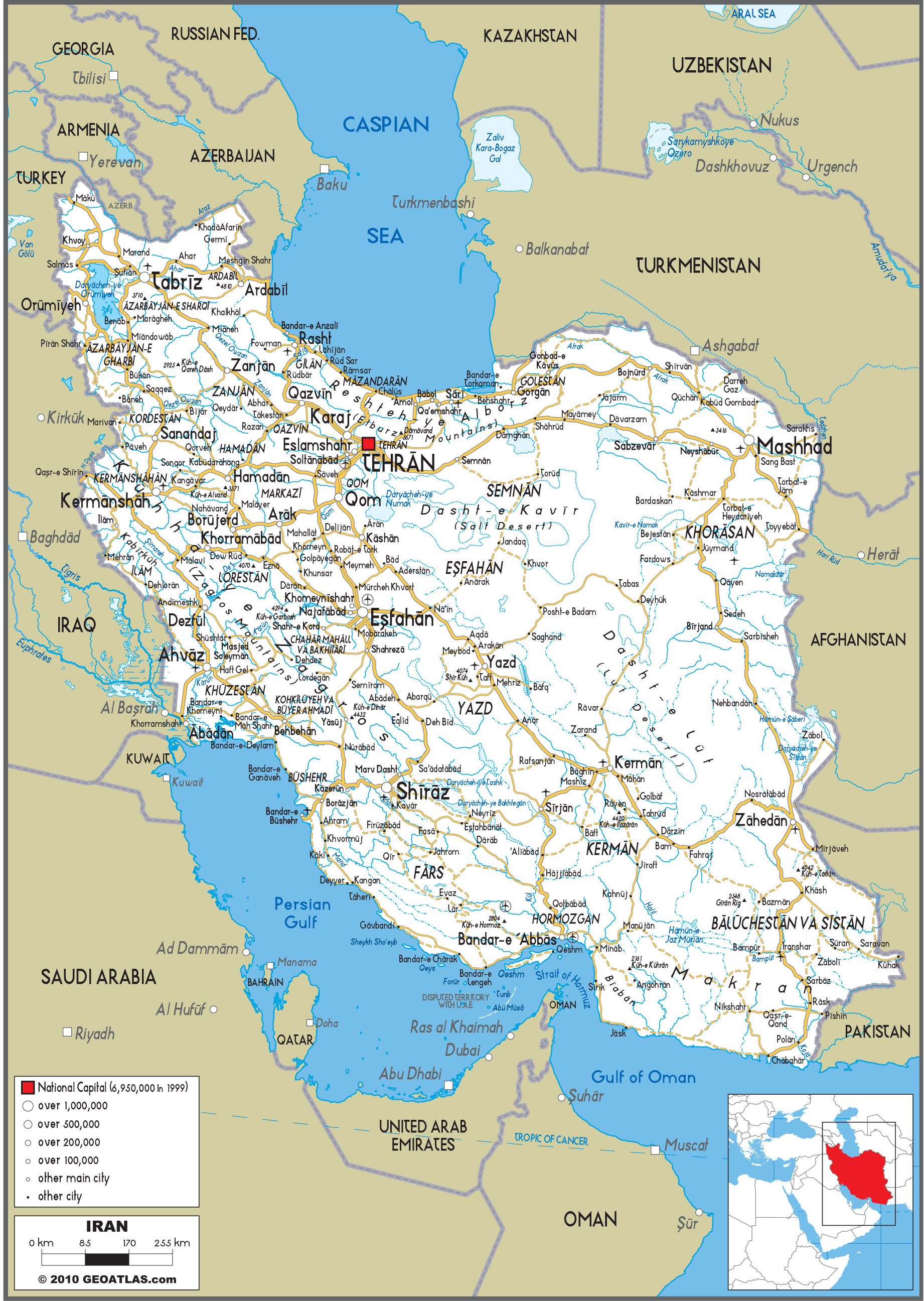 Iran Road Wall Map by GraphiOgre - MapSales
