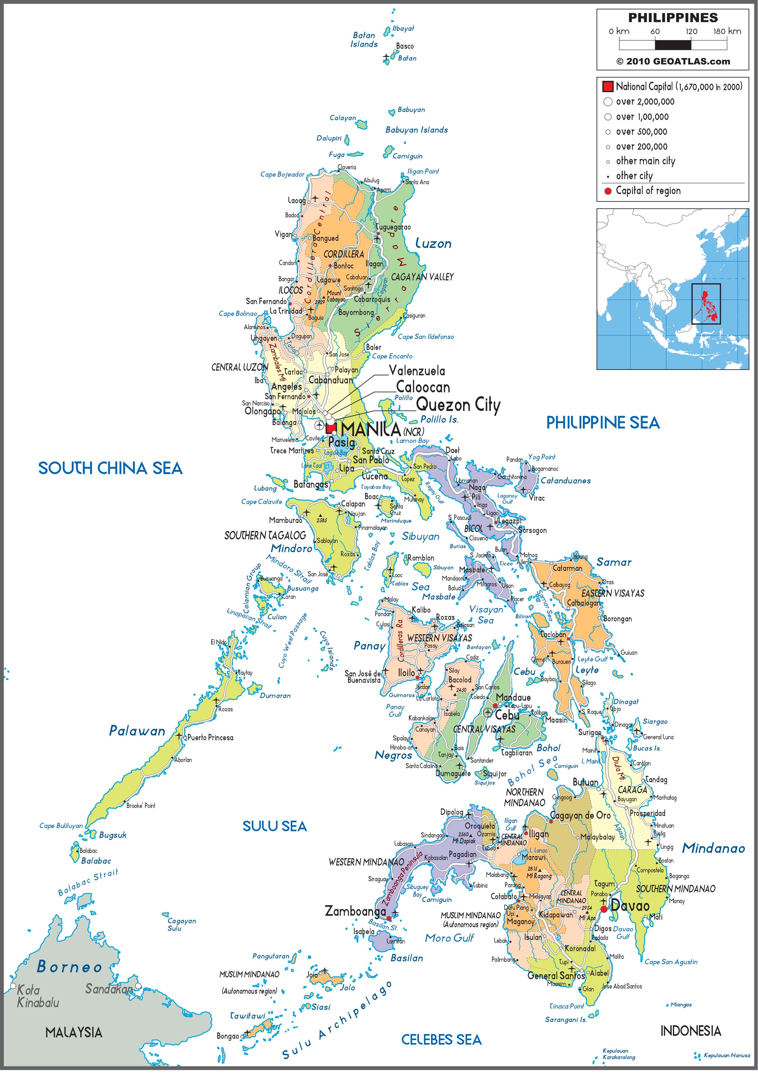 Republic Of The Philippines Political Map - United States Map