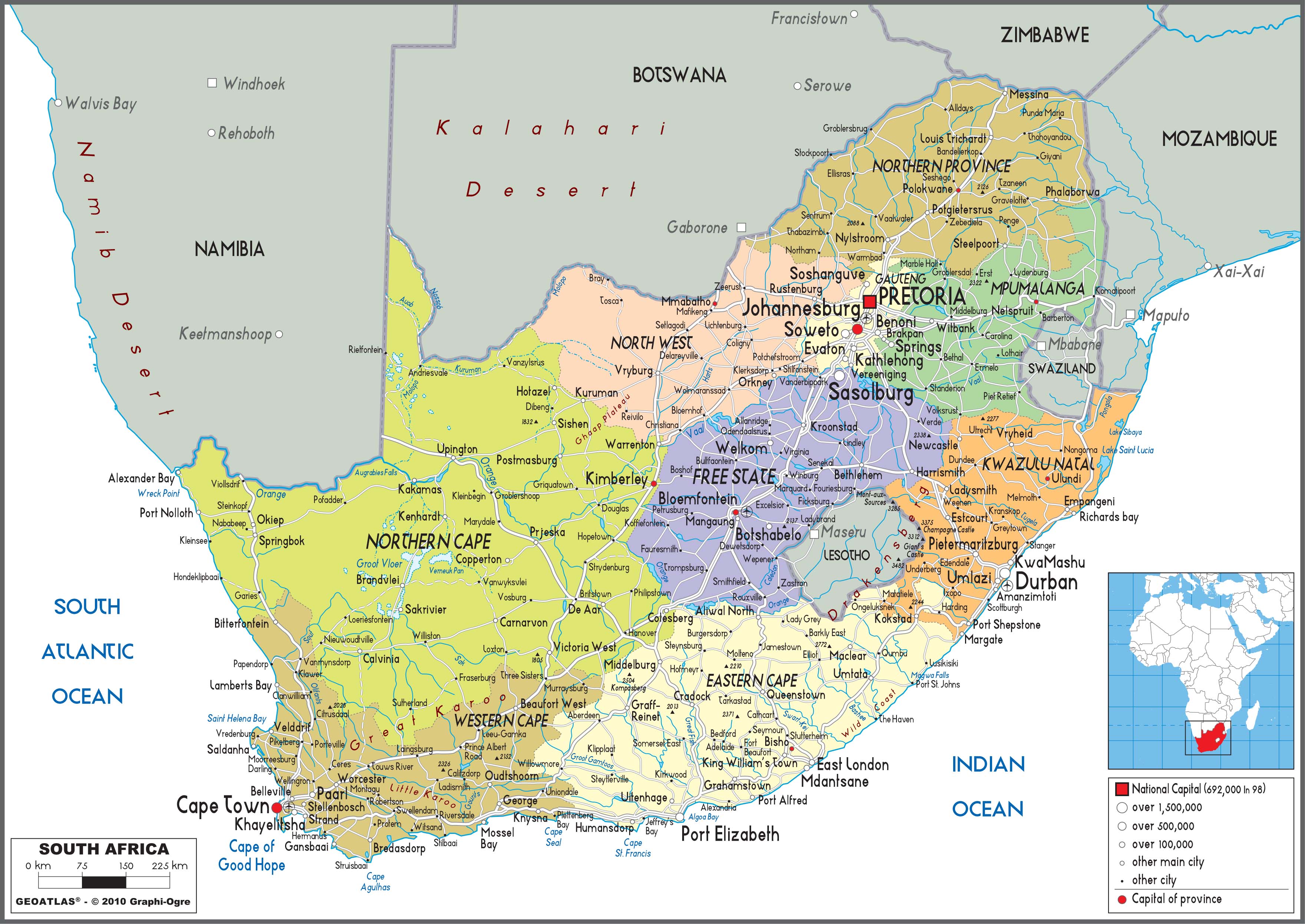South Africa In Africa Map South Africa In Africa Map