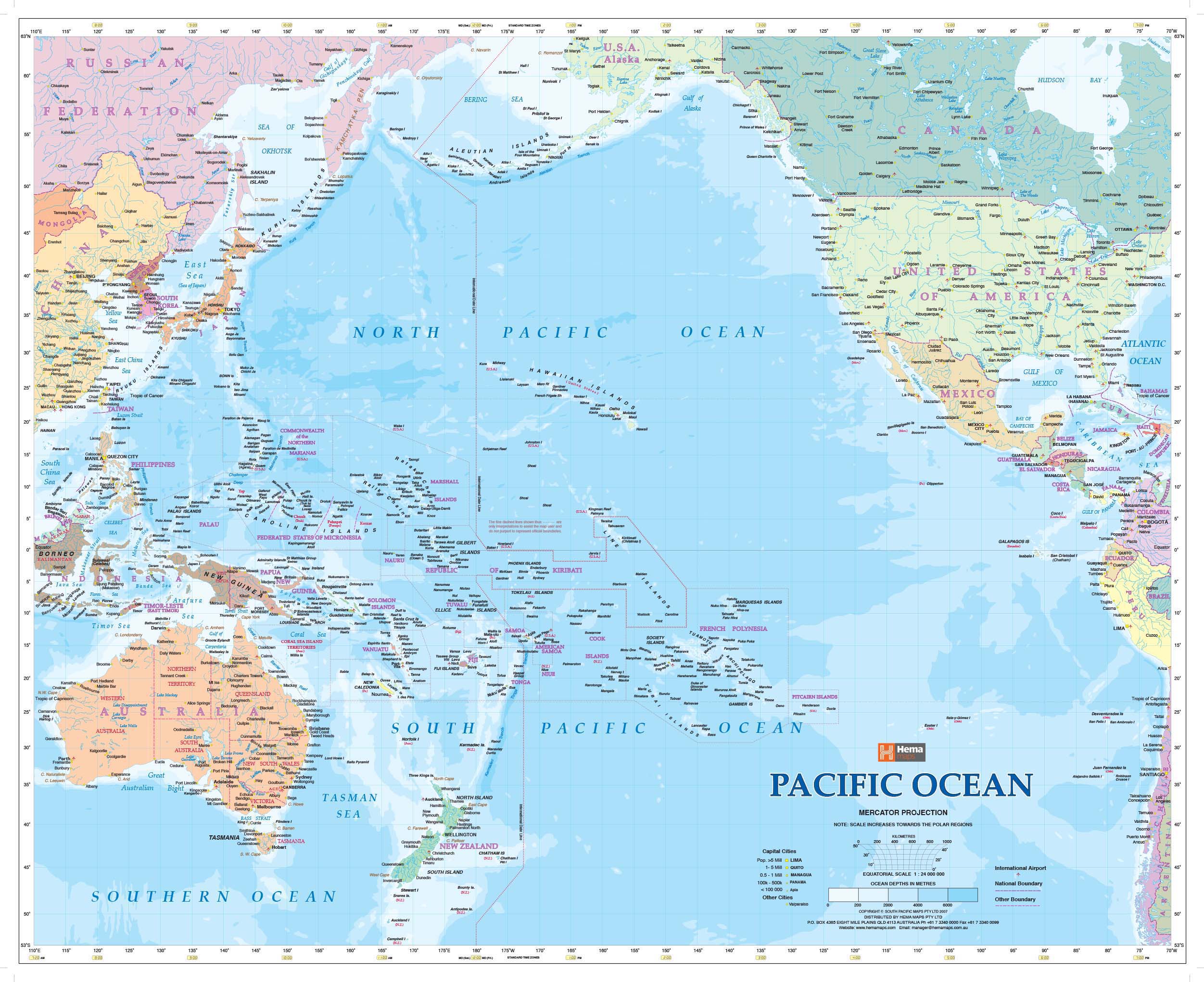 Pacific Ocean Wall Map by Hema Maps - MapSales Pacific Ocean Wall Map by Hema Maps - MapSales