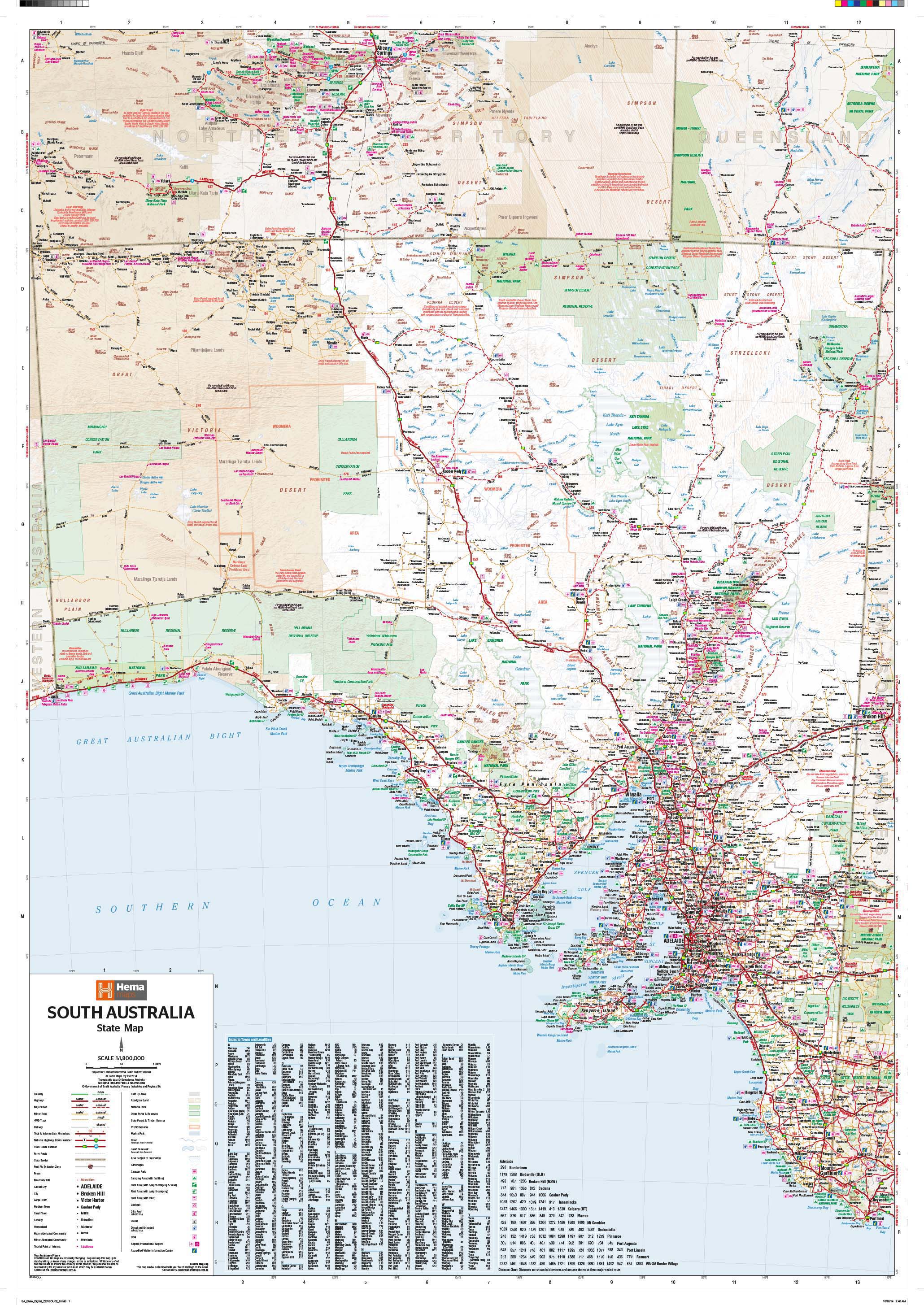 South Australia Wall Map by Hema Maps - MapSales