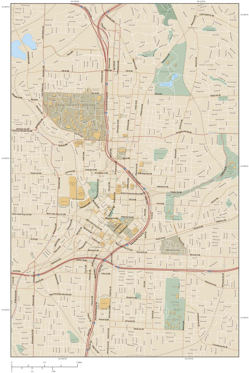 City Map Of Downtown Atlanta