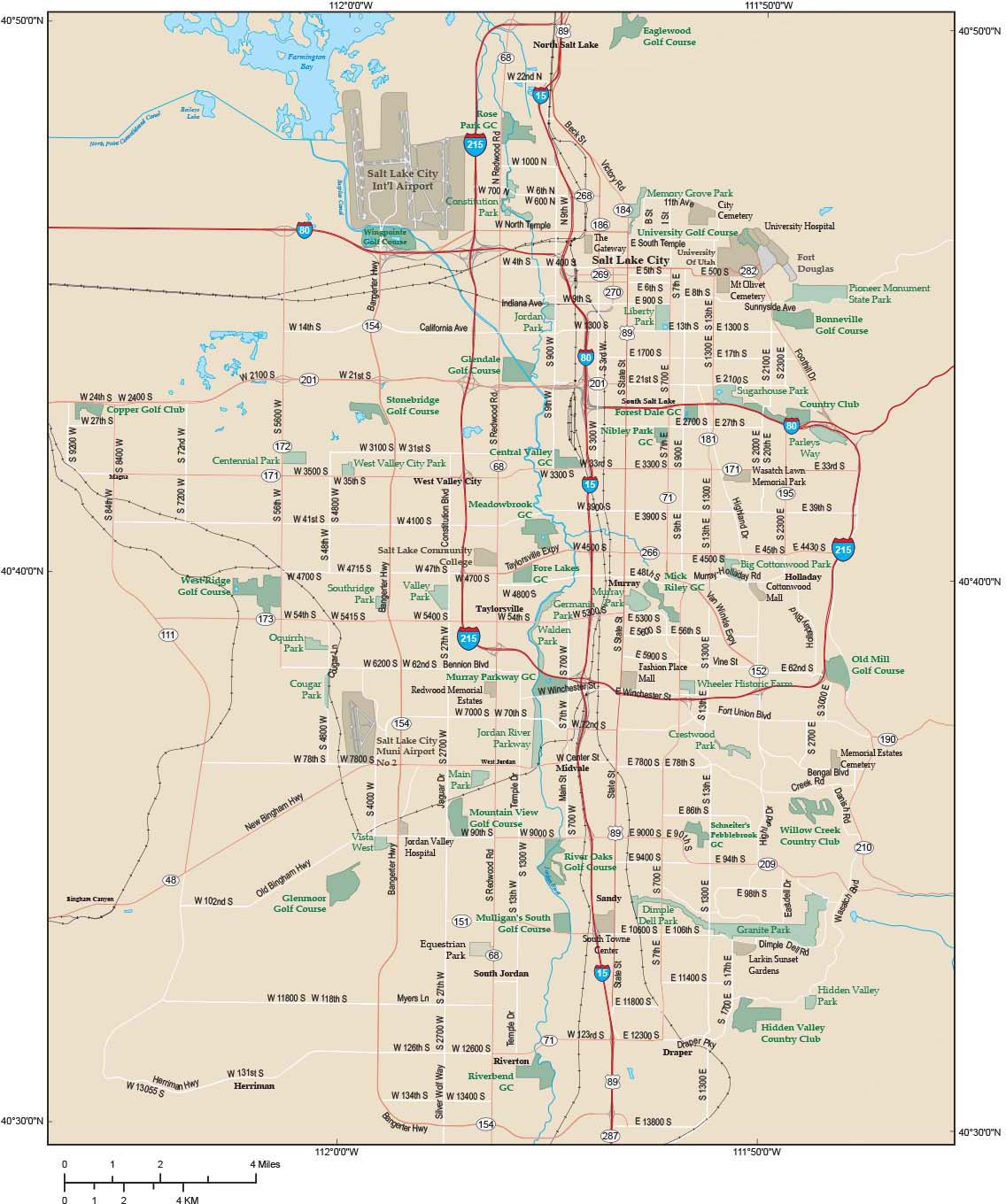 Salt Lake City Metro Area Wall Map by Map Resources - MapSales