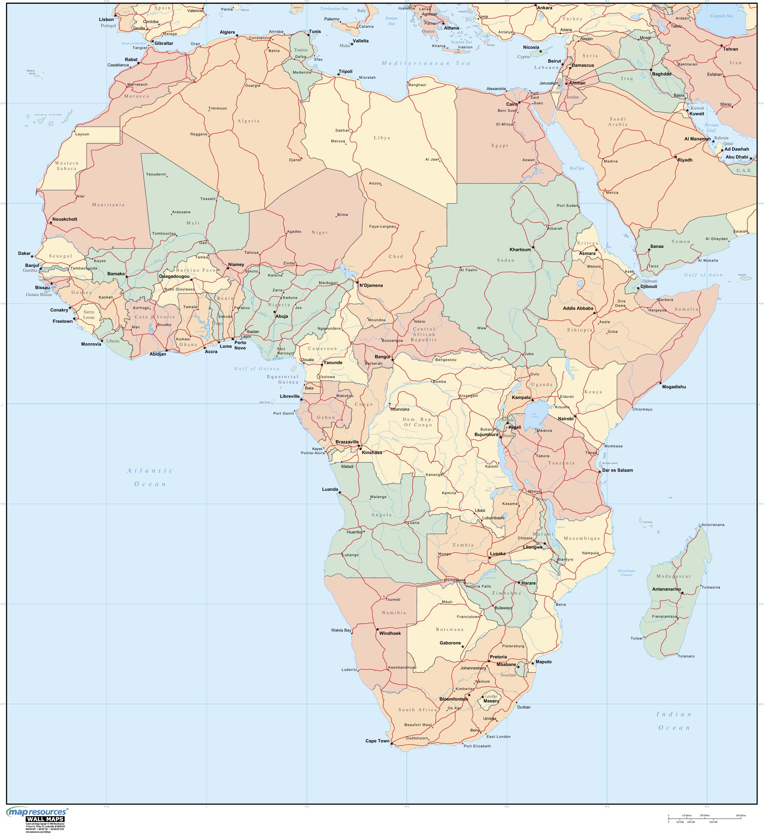 Africa Wall Map by Map Resources - MapSales