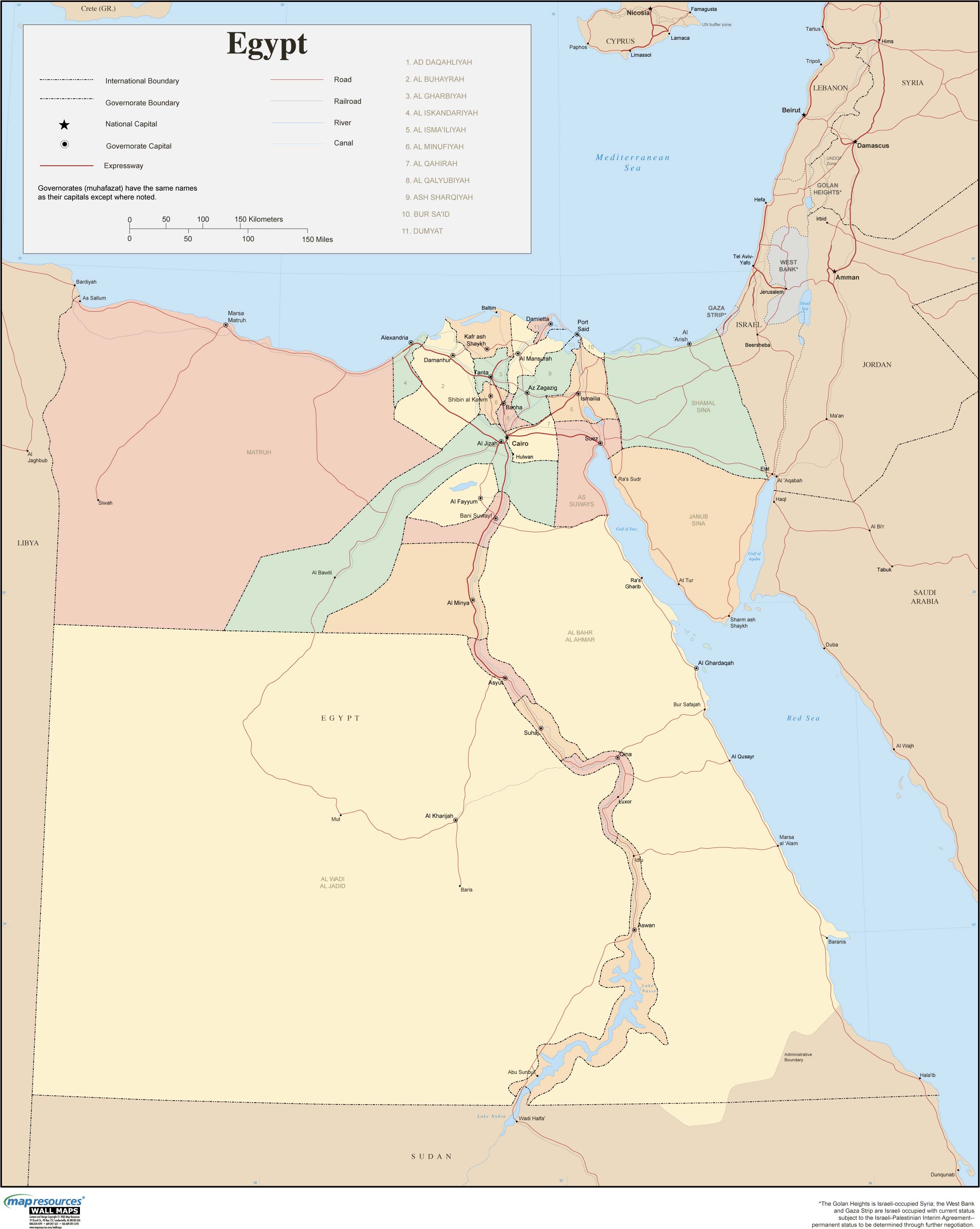 Egypt Wall Map by Map Resources