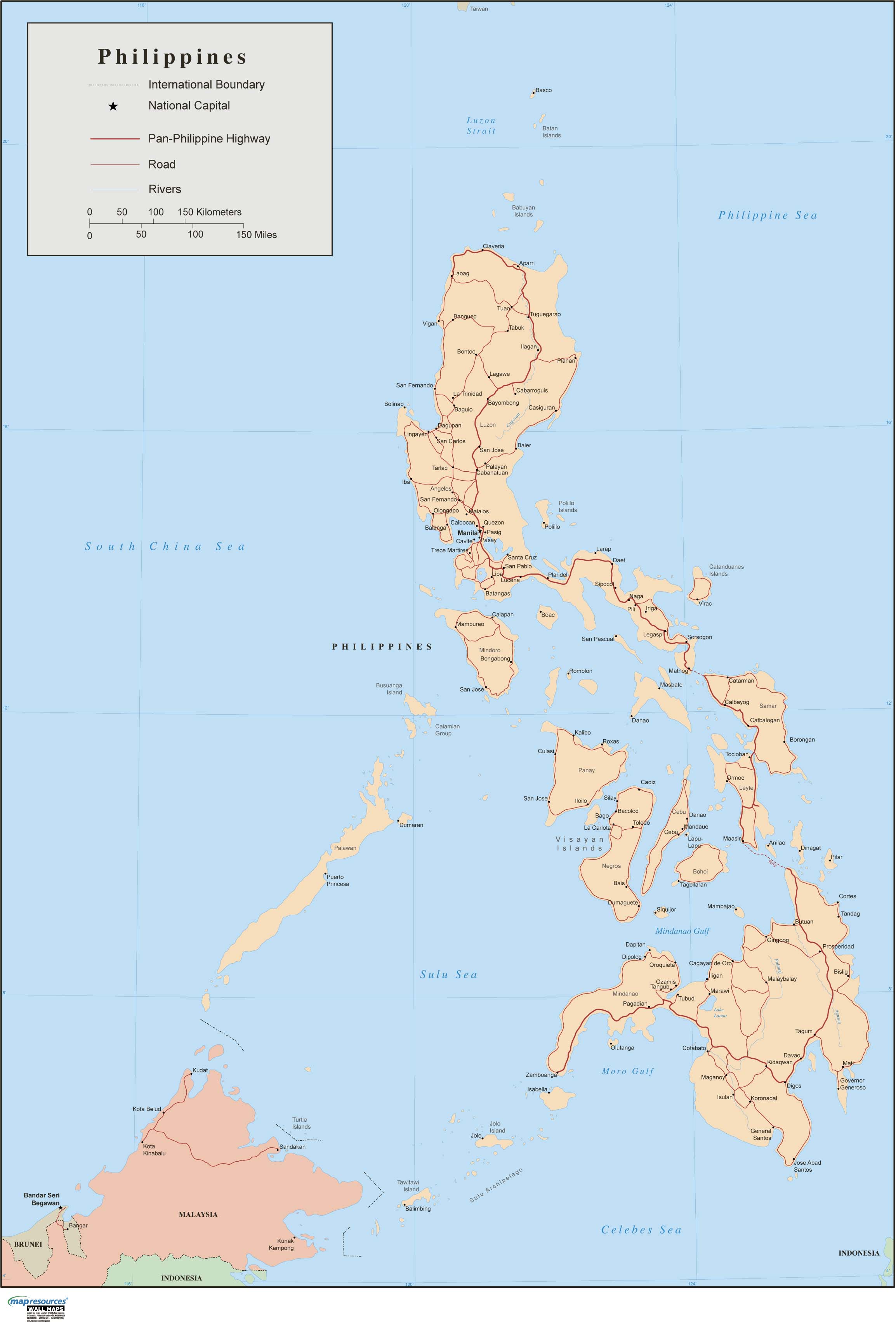 Philippines Wall Map by Map Resources - MapSales.com