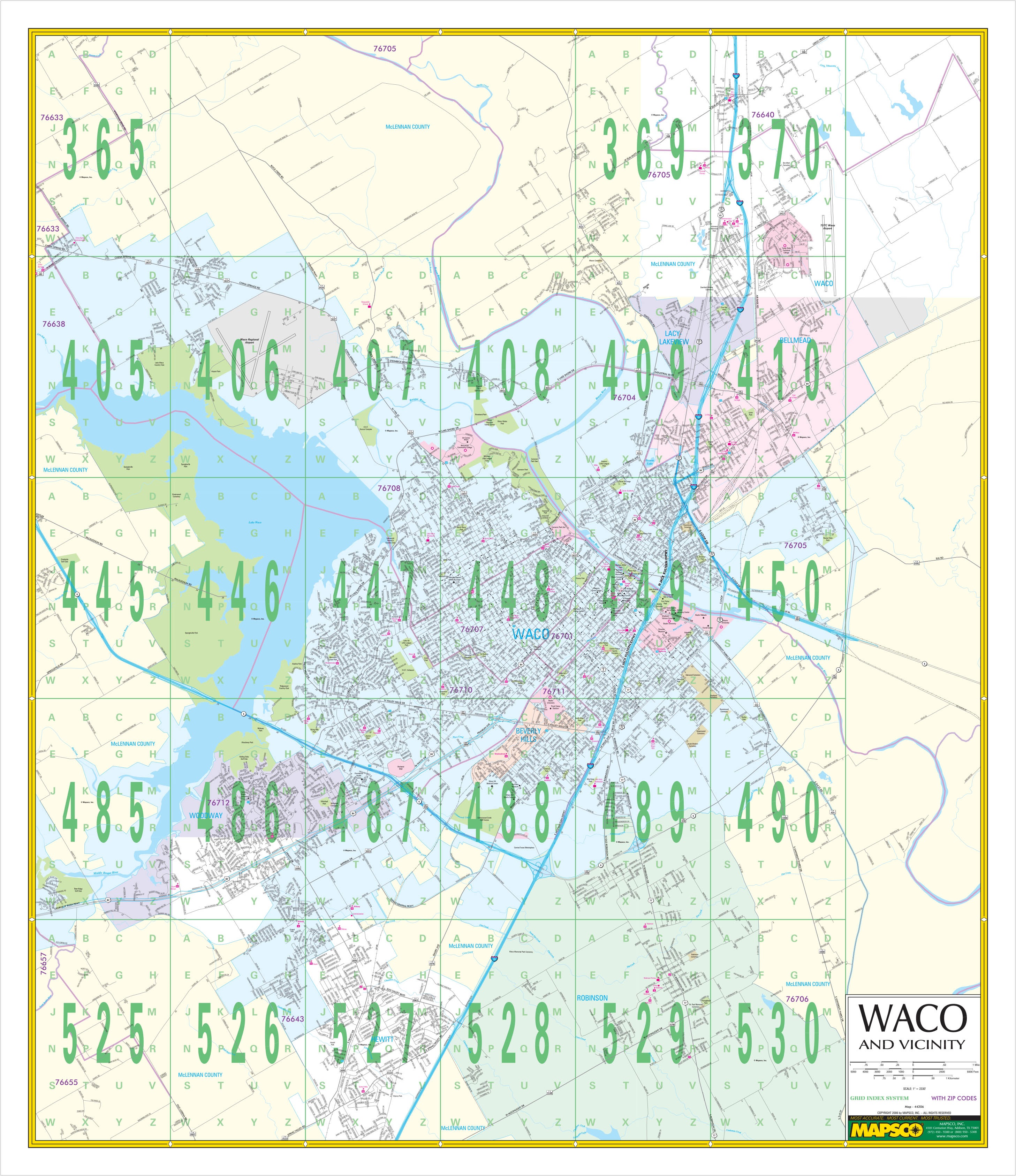 Waco, TX Vicinity Wall Map by Mapsco - MapSales