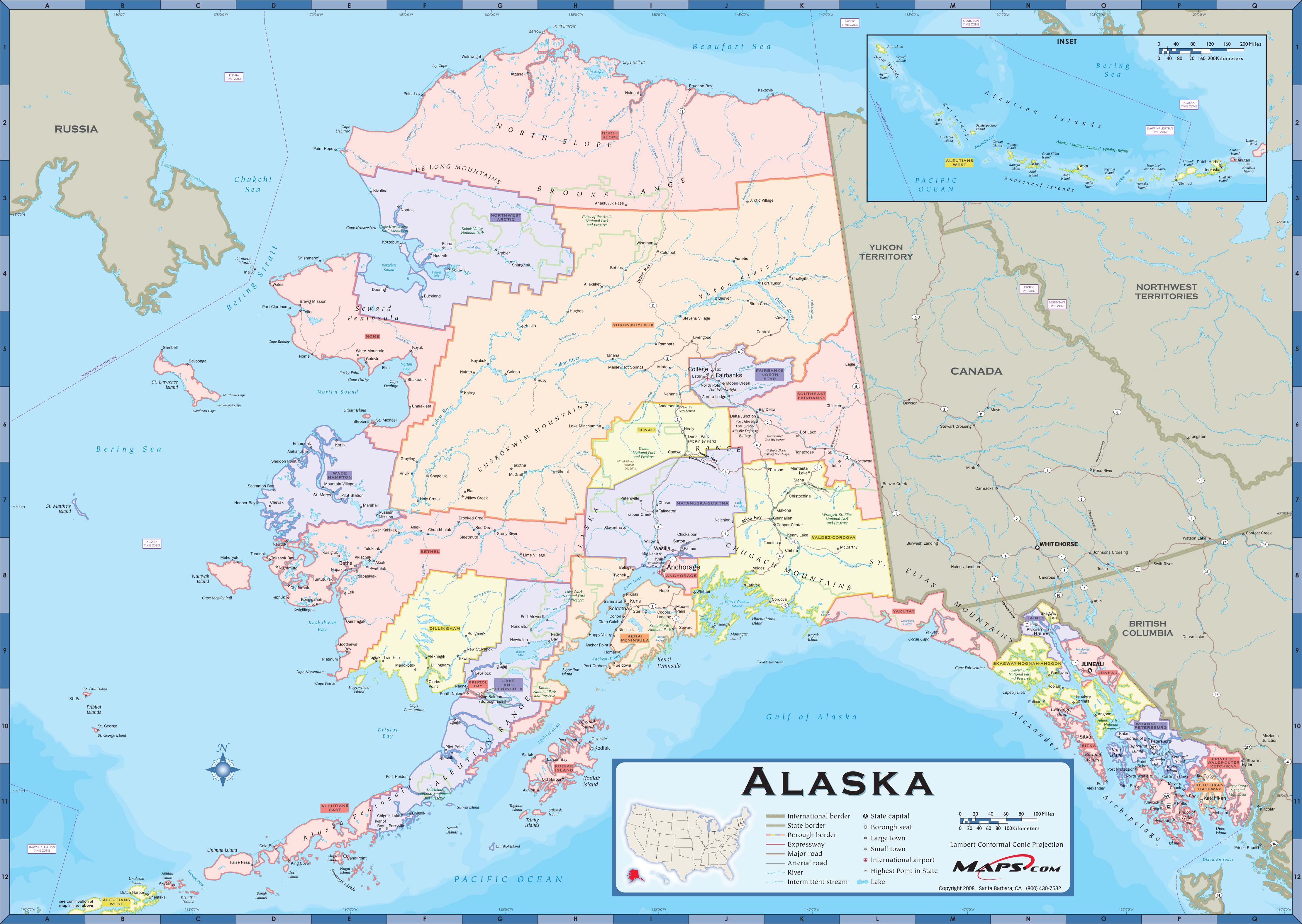 Alaska Counties Wall Map by Maps.com - MapSales